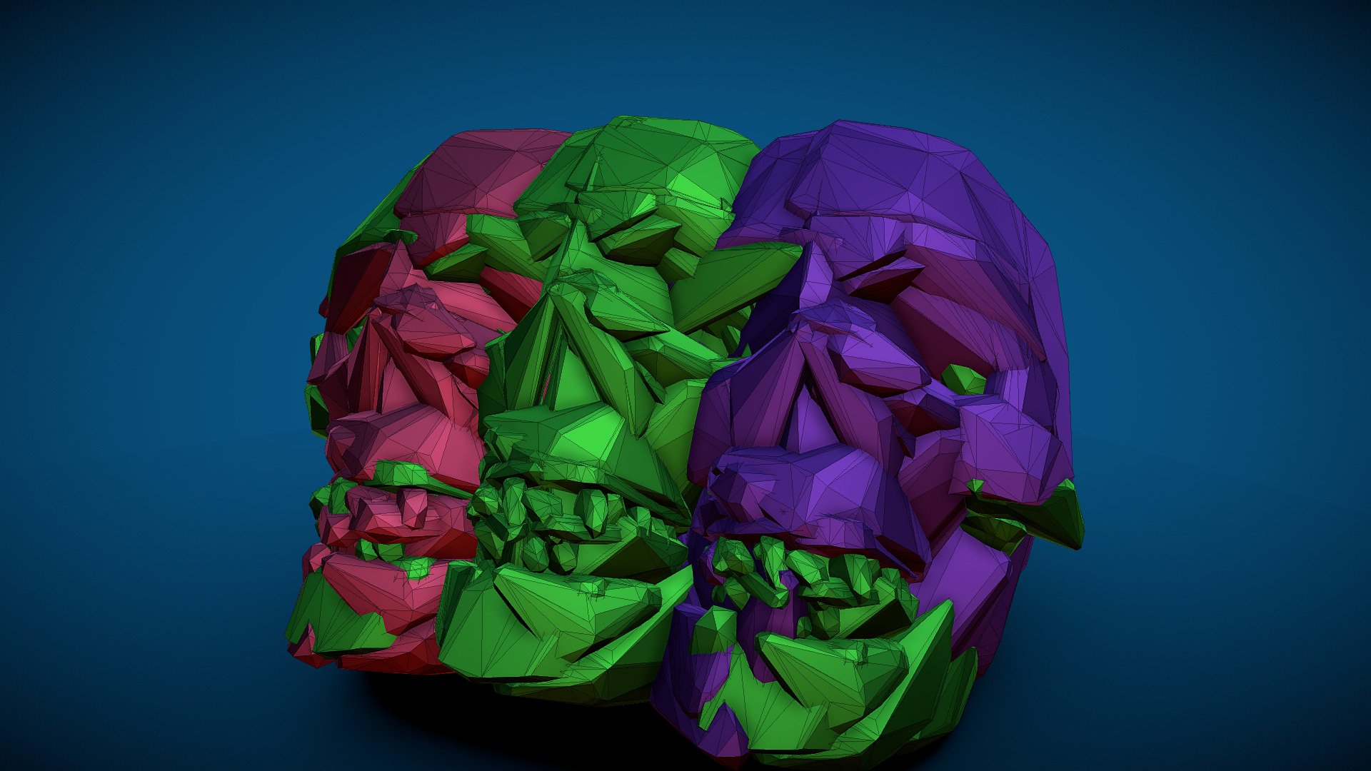 Tri-Skull - Download Free 3D model by daammmiiiaan [27cb0c4] - Sketchfab