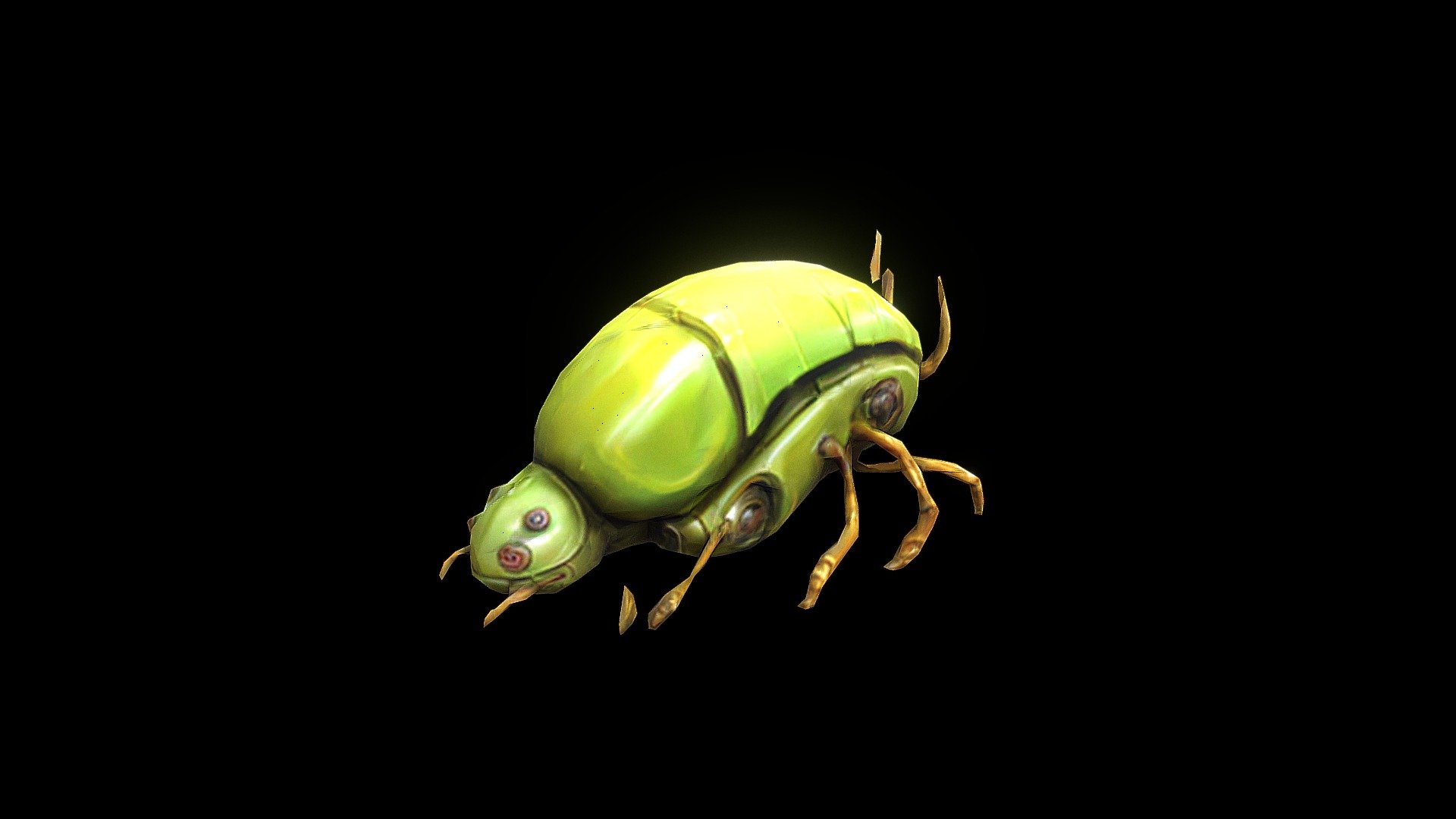 a cartoon drawing of a green robotic bug - Download Free 3D model by ...