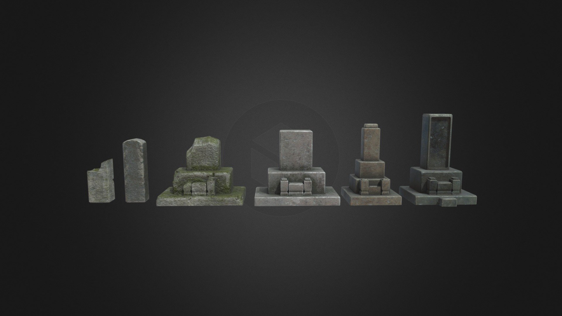 Gravestones - 3D model by JesseKu [27ce015] - Sketchfab