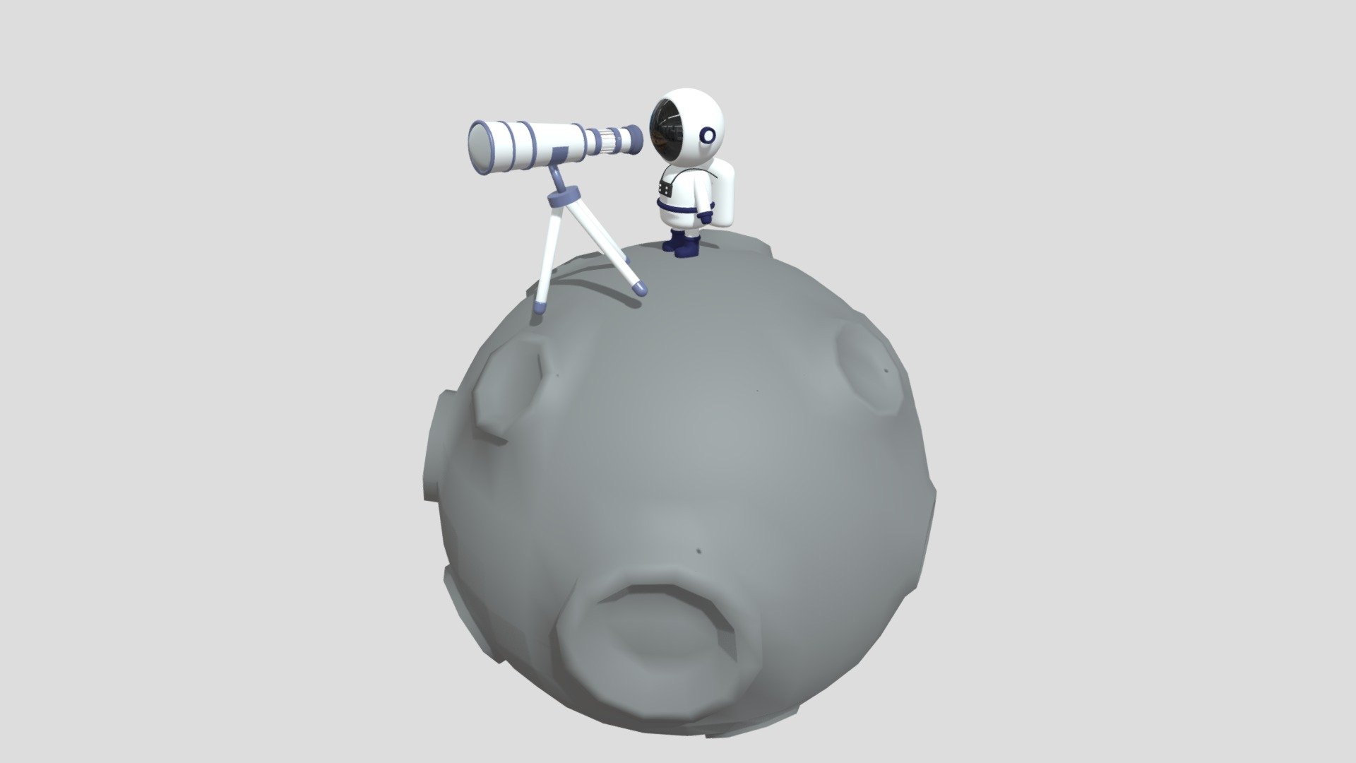 Astronaut On The Moon - Download Free 3D model by Natalie (@natalielaf ...