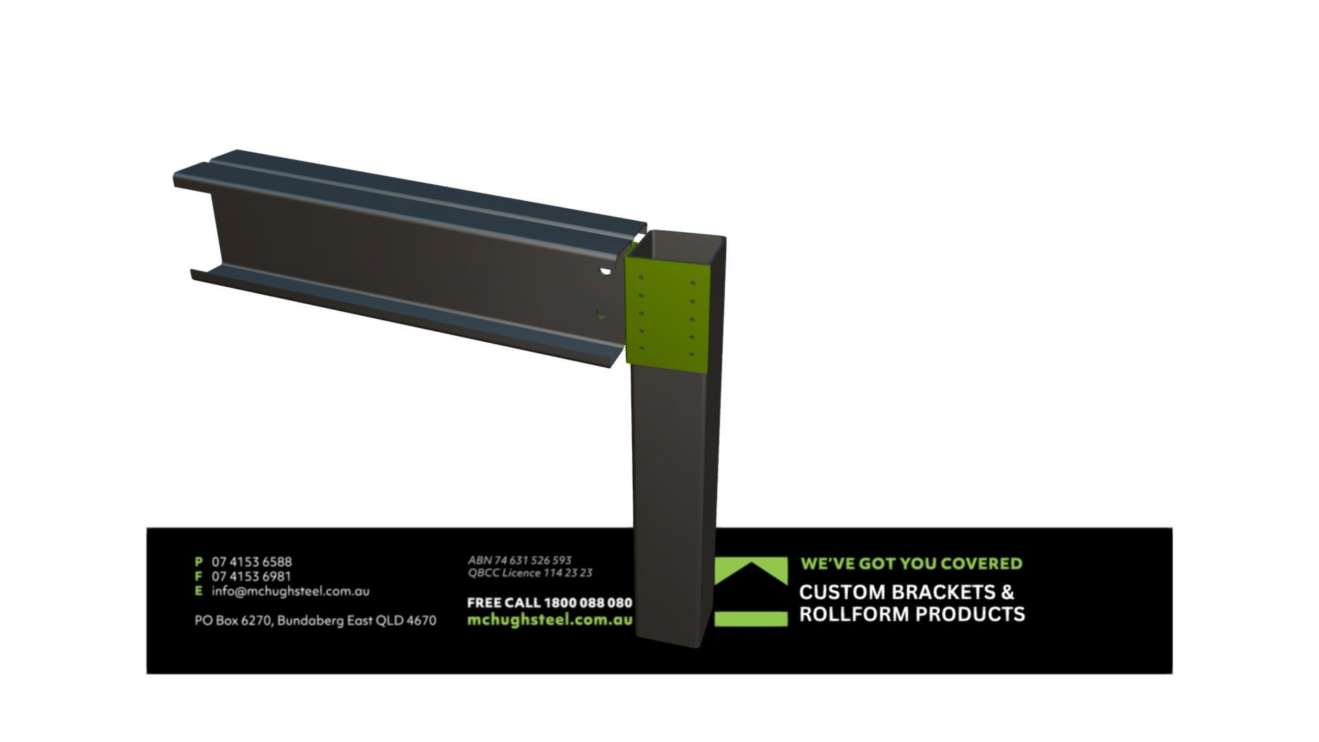 100RHS To C150 5 Deg RHS To Purlin Bracket C - 3D model by mchughsteel ...