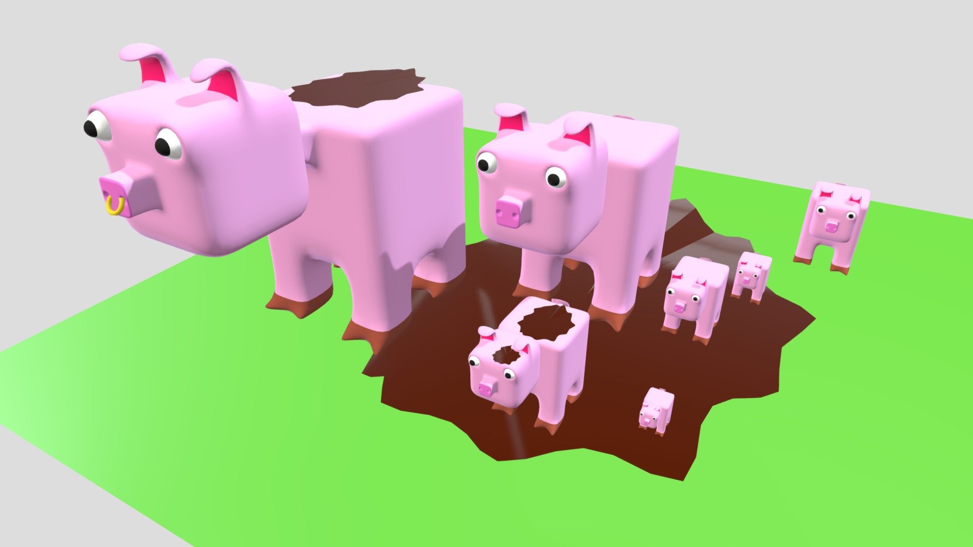 Little family pigs - Download Free 3D model by zinaida [27d6bc7 ...