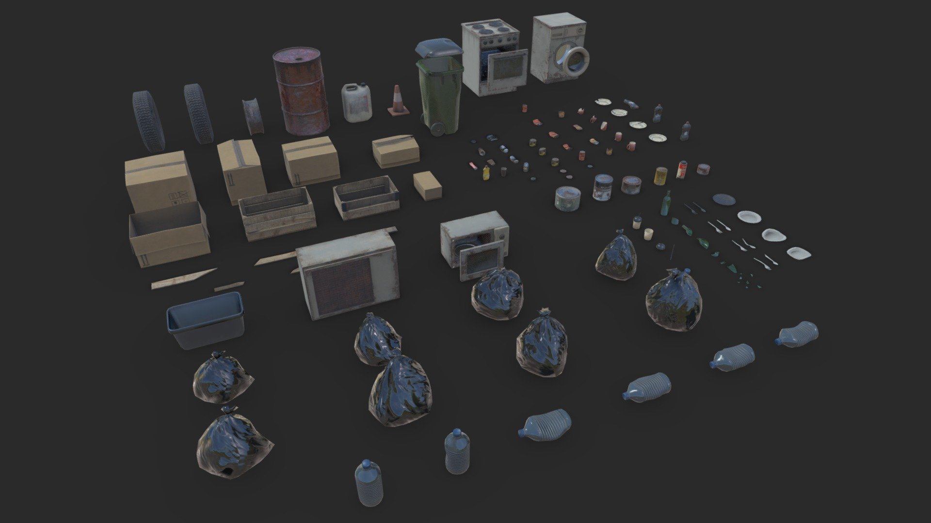 Trash props - 3D model by Crazy_8 (@korboleevd) [27de523] - Sketchfab