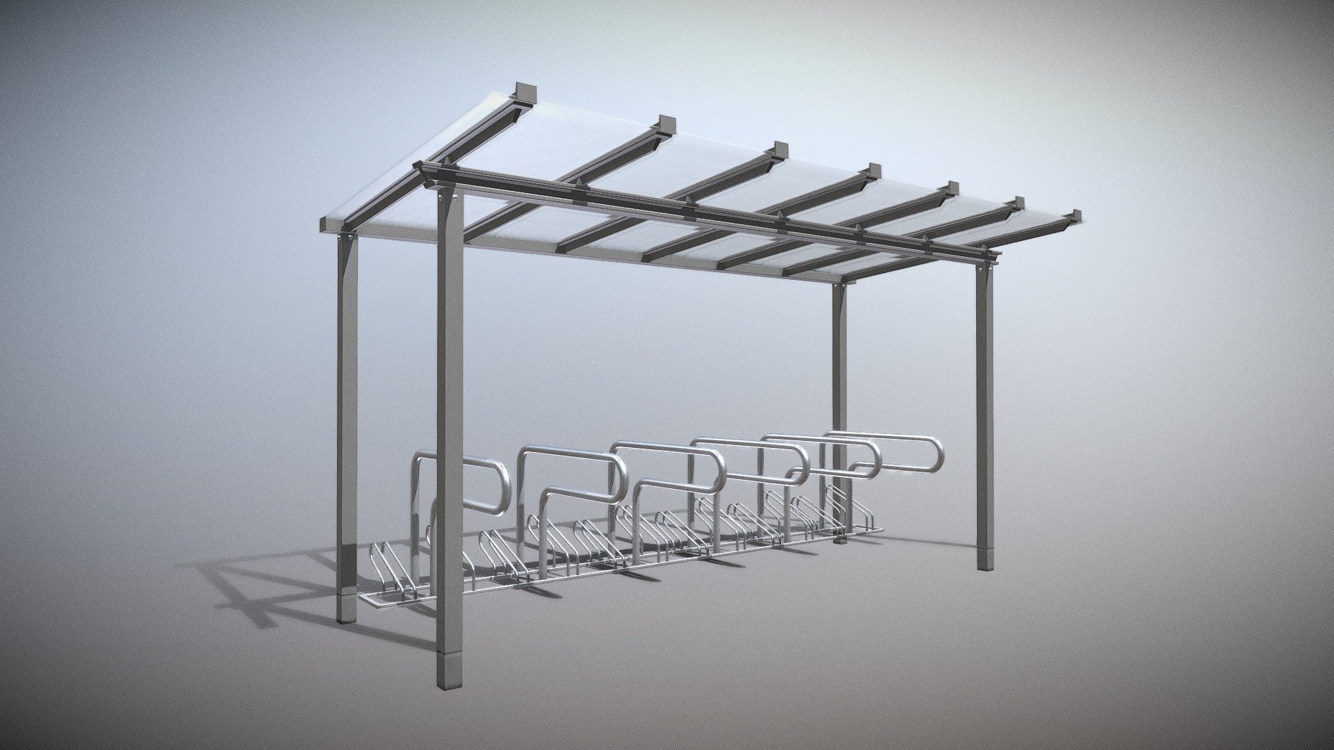 Bicycle Stand [1] Version [8] Glass Roof 4800mm - Buy Royalty Free 3D ...