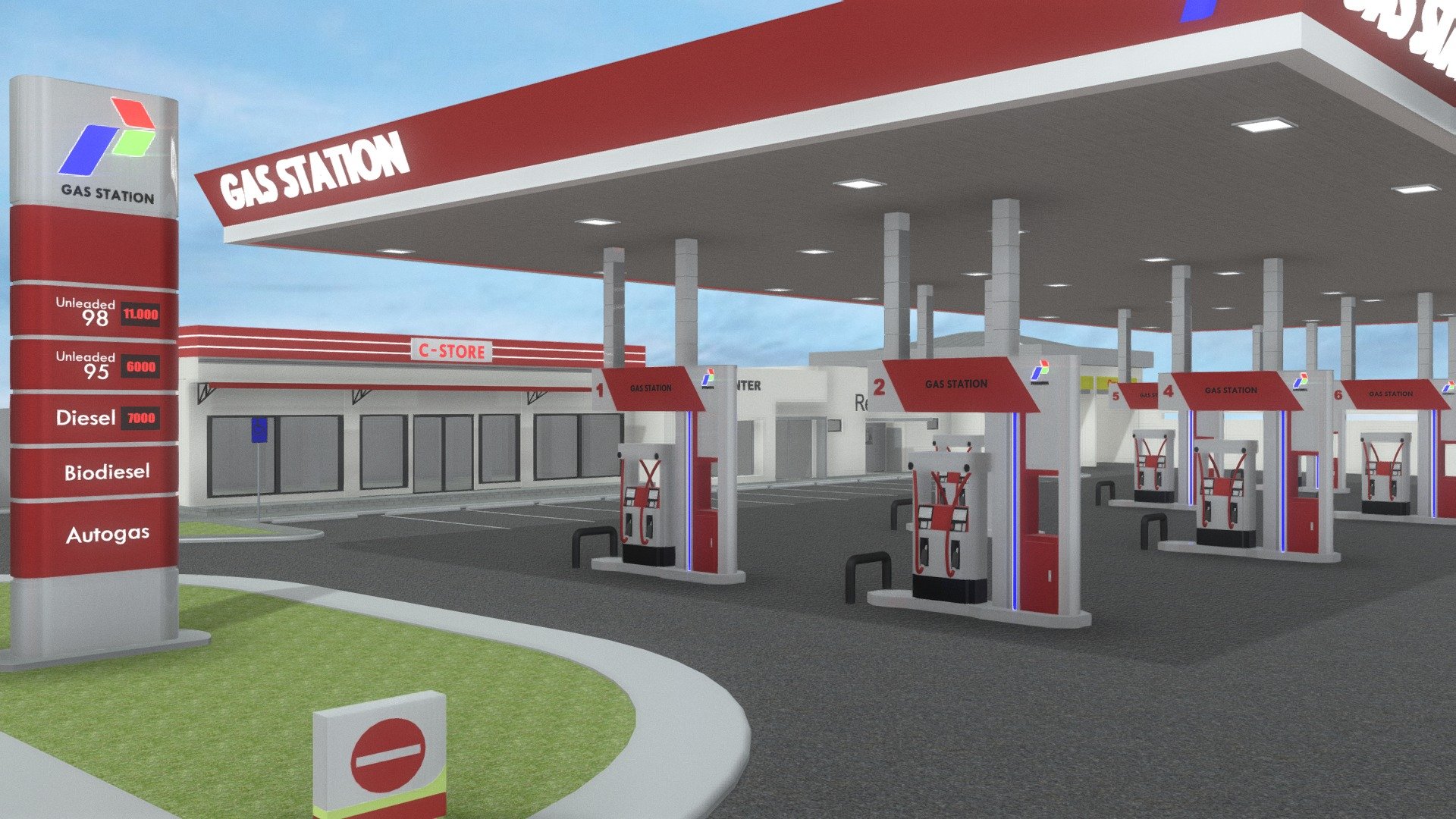 GAS STATION - 3D model by Koistudio MIAMI (@redesignstudio) [27e8e19 ...