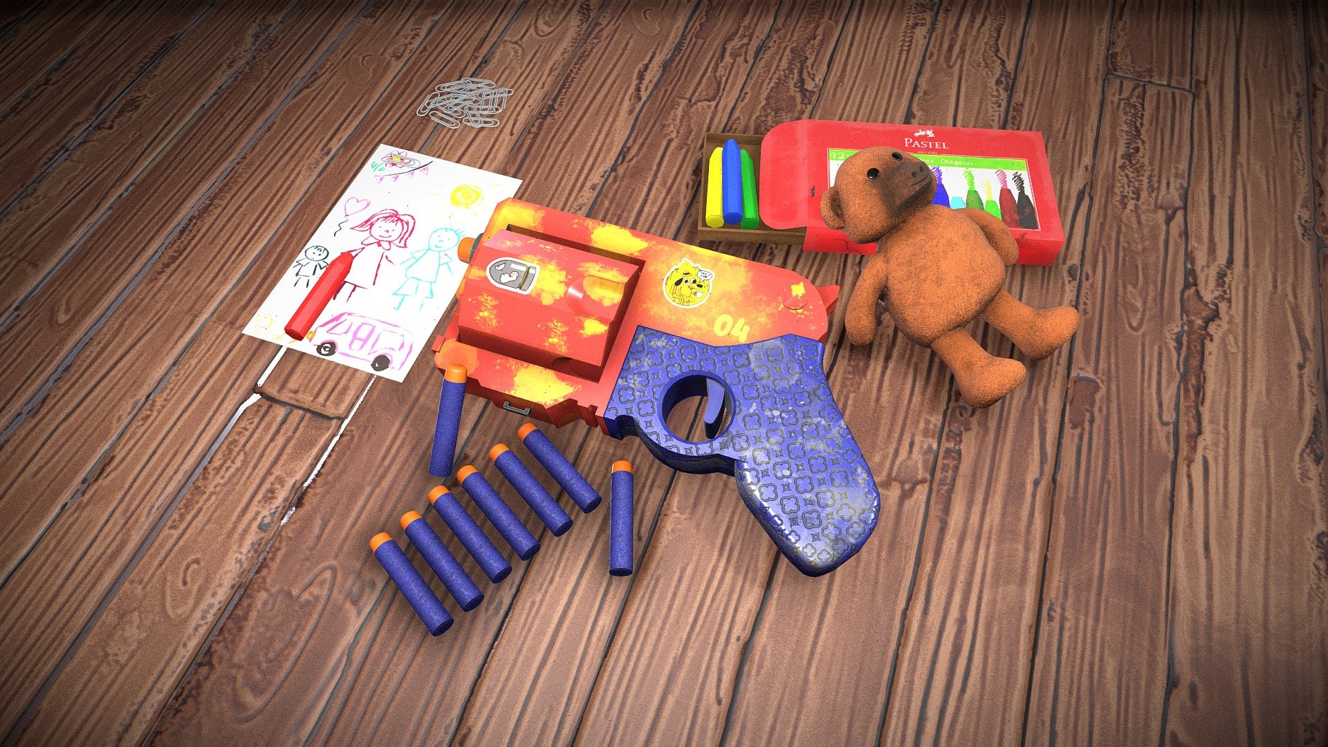Toy Pistol | Free Scene - Models - Download Free 3D model by Baked ...