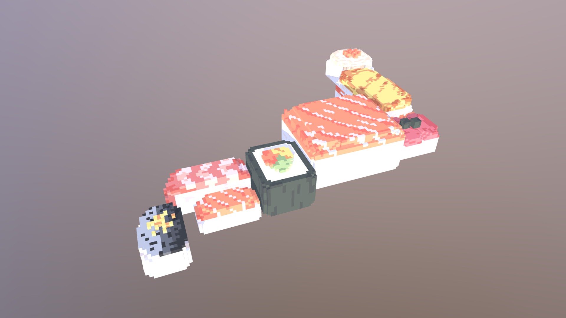 (SUSHI PROJECT) japan with voxel sushi - 3D model by agneslim [27f1061 ...