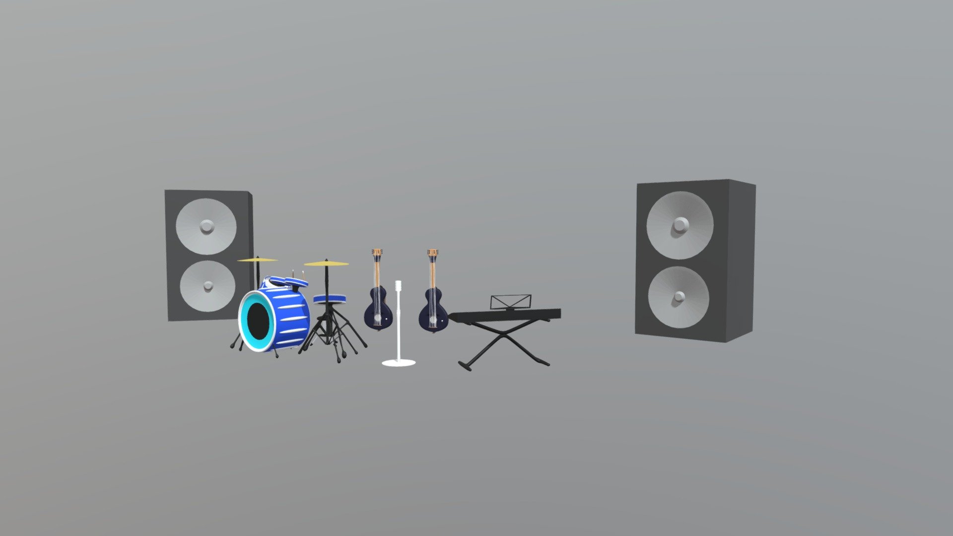 Rock Band Instruments set up that I Made. - 3D model by Animated Fox 3D ...