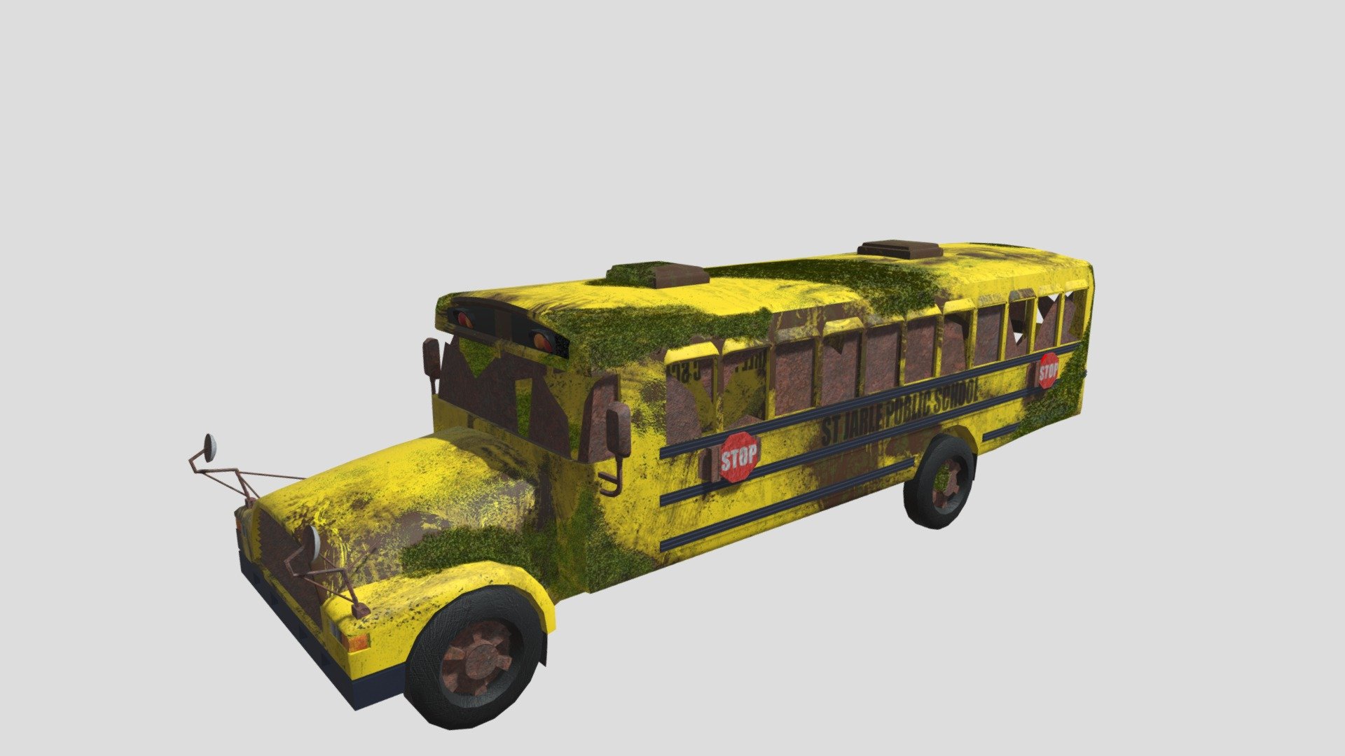 Rusted American School Bus - 3D model by Jaklucy [27fa58c] - Sketchfab