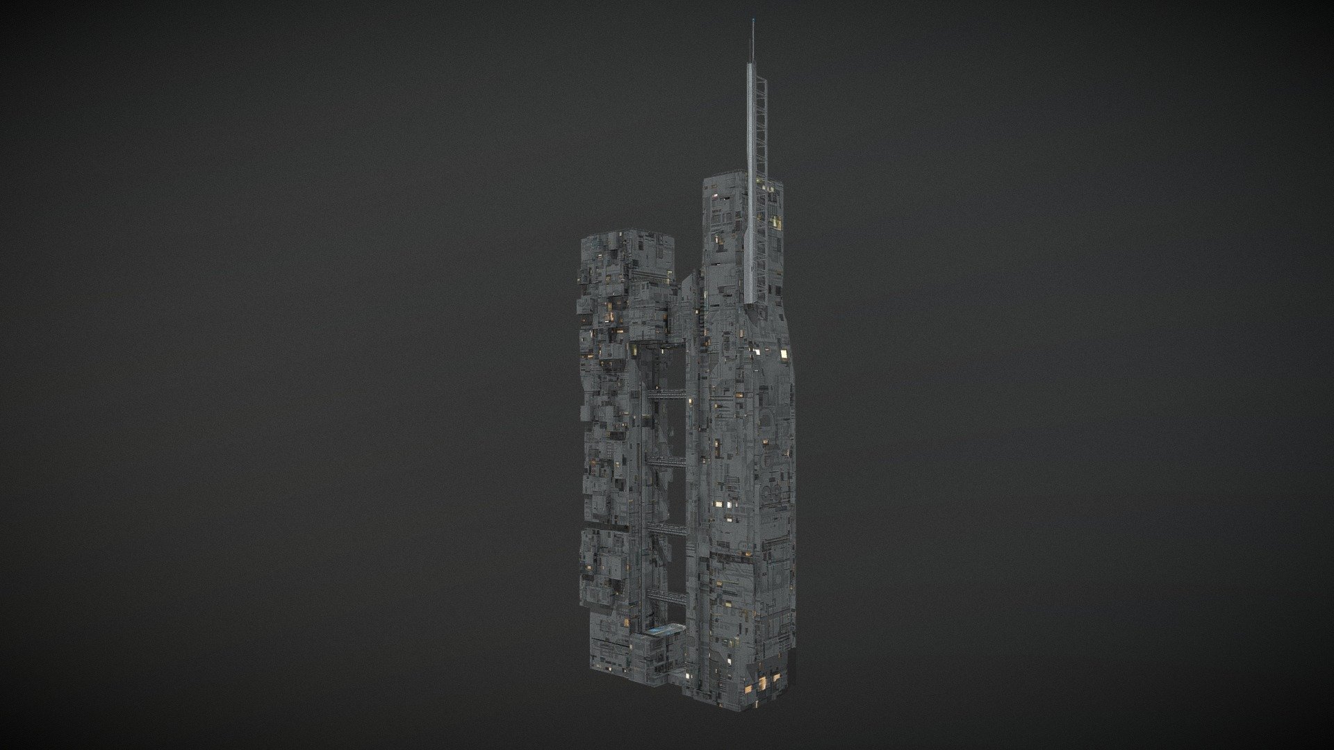 CyberPunk_Scifi Buildings 010 - 3D model by Zippy (@zhipenlee) [2804244 ...