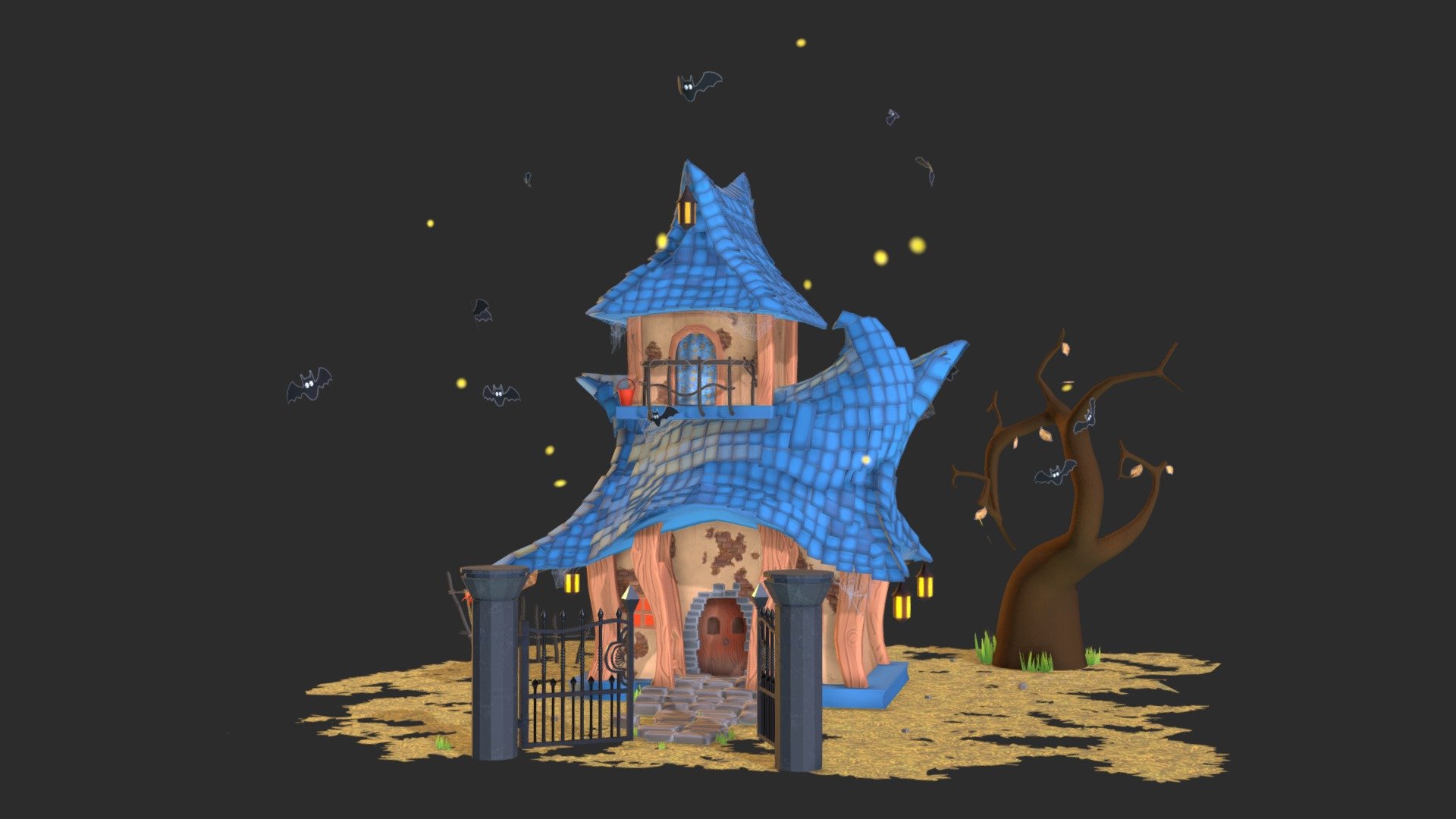 Stylized Haunted House - Spooky 3D Model - 3D model by Incredimate ...