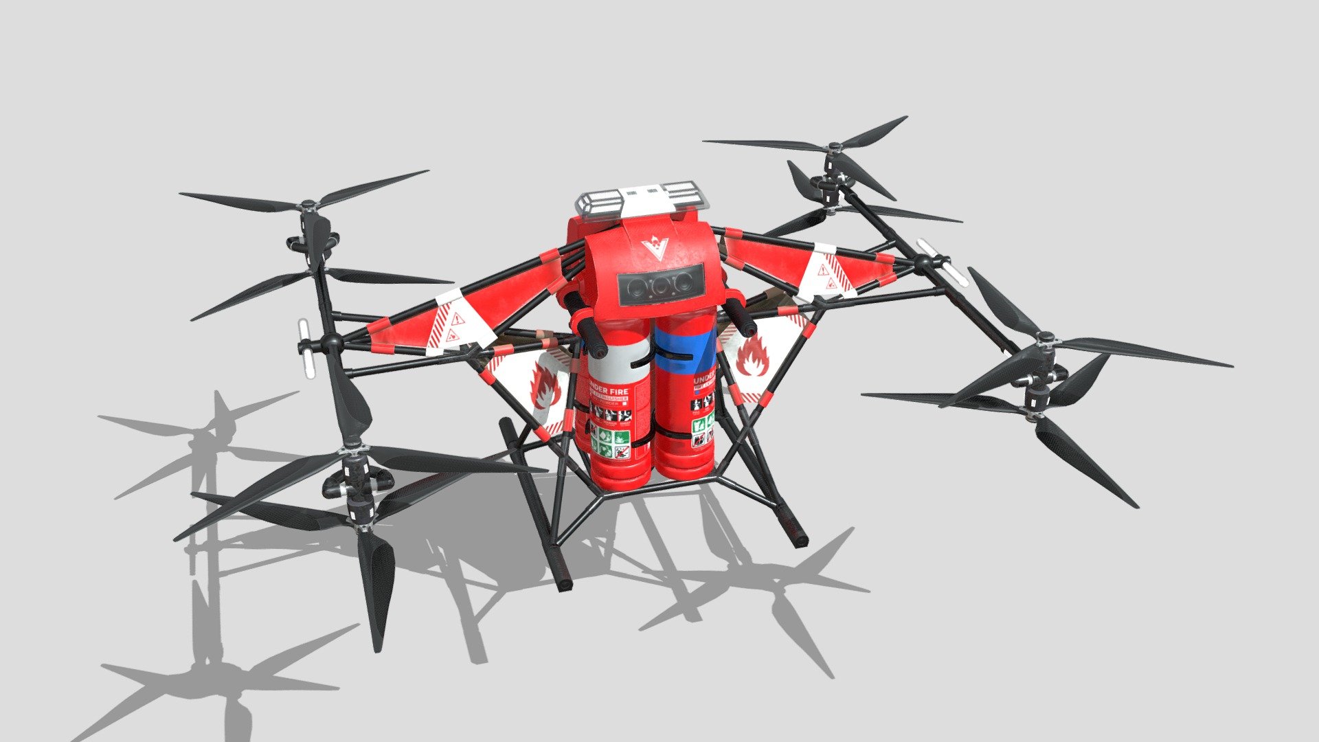 Quadcopter Firefighting Drone Design Concept - 3D model by Benson ...