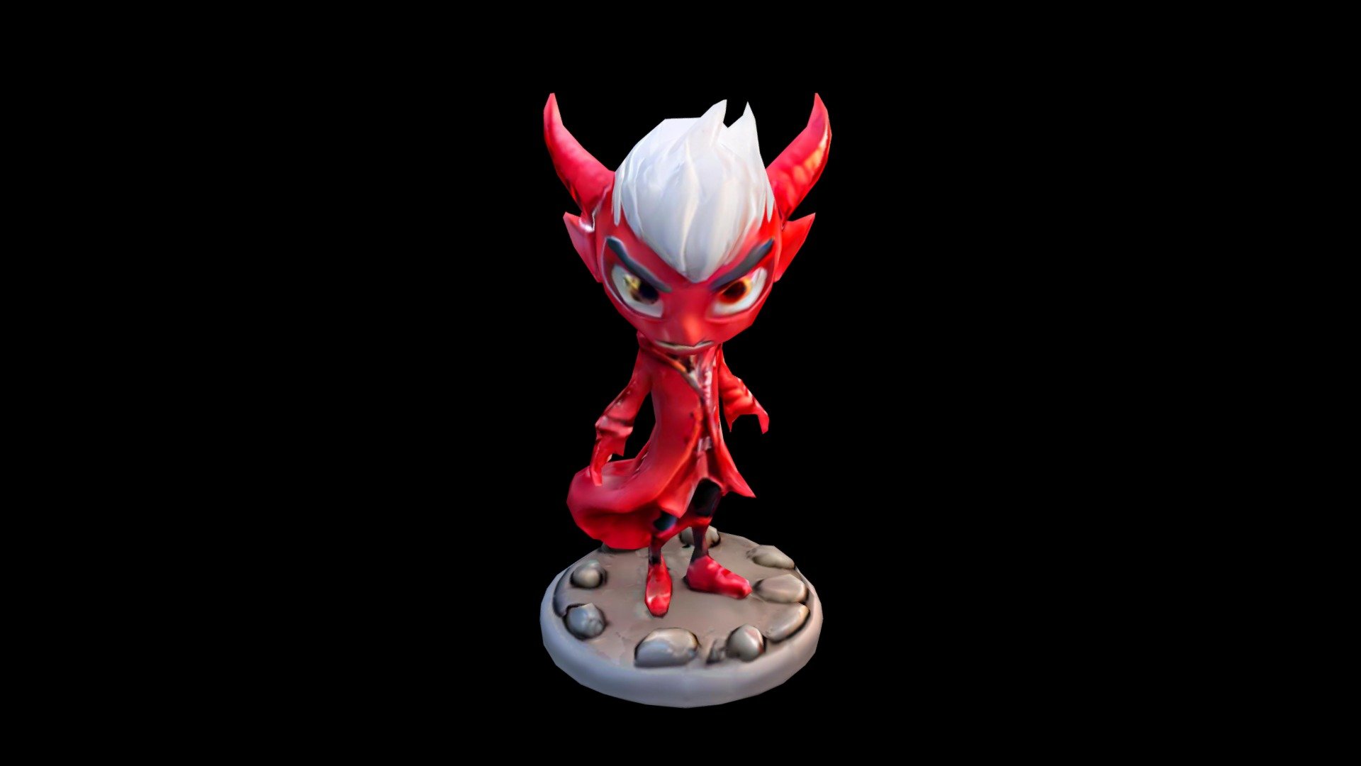 "Red devil figurine with red cloak and horns" - Download Free 3D model ...