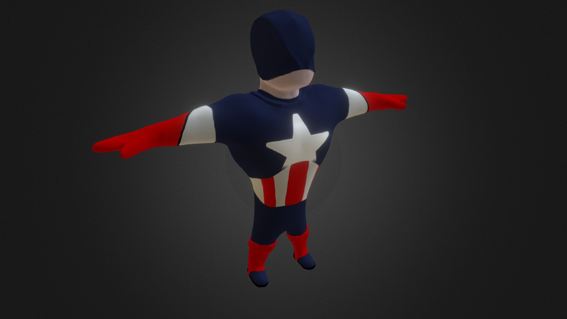 Captain America Cartoon - Download Free 3D model by omoramine [2813711 ...