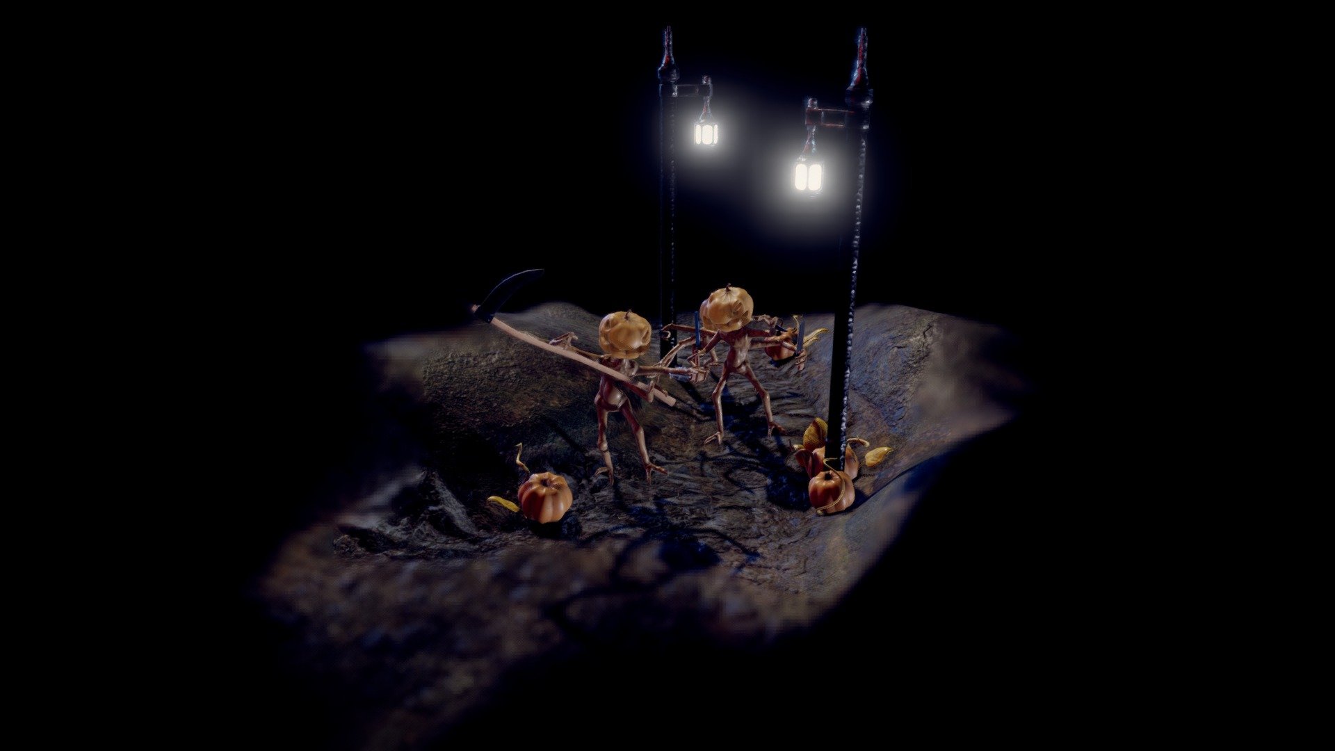 Pumpkin Bumpkins (Halloween Scene) - 3D model by Theon [28168a1 ...