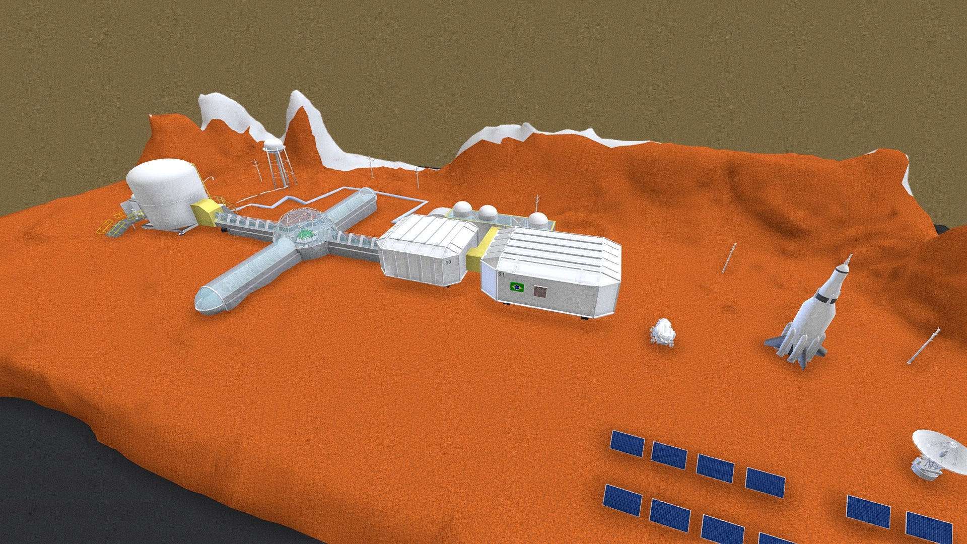 Complete Mars Base Station - Download Free 3D model by ...