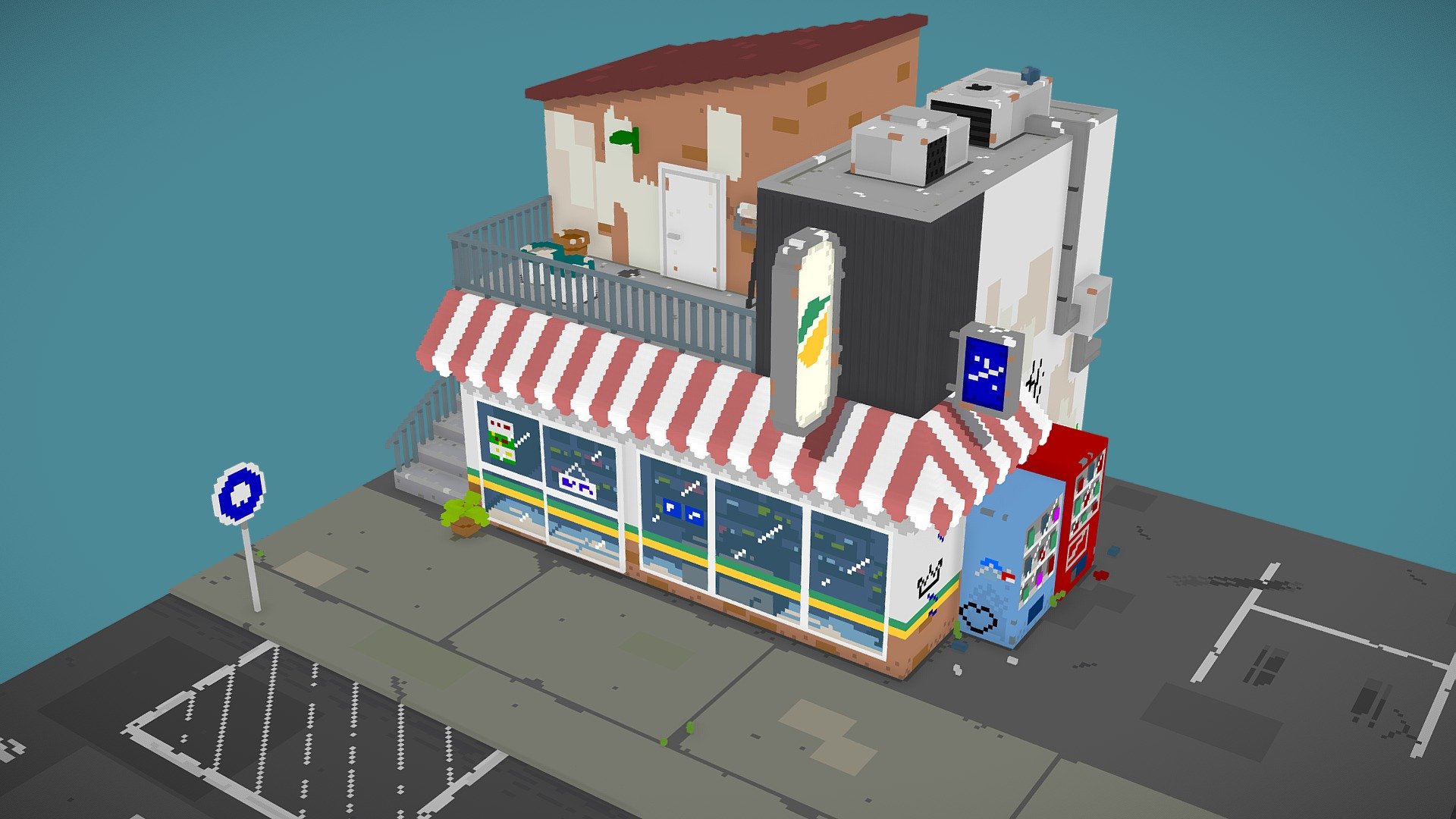 Voxel mini market - 3D model by Anggit_B (@AB_red) [281c8b6] - Sketchfab