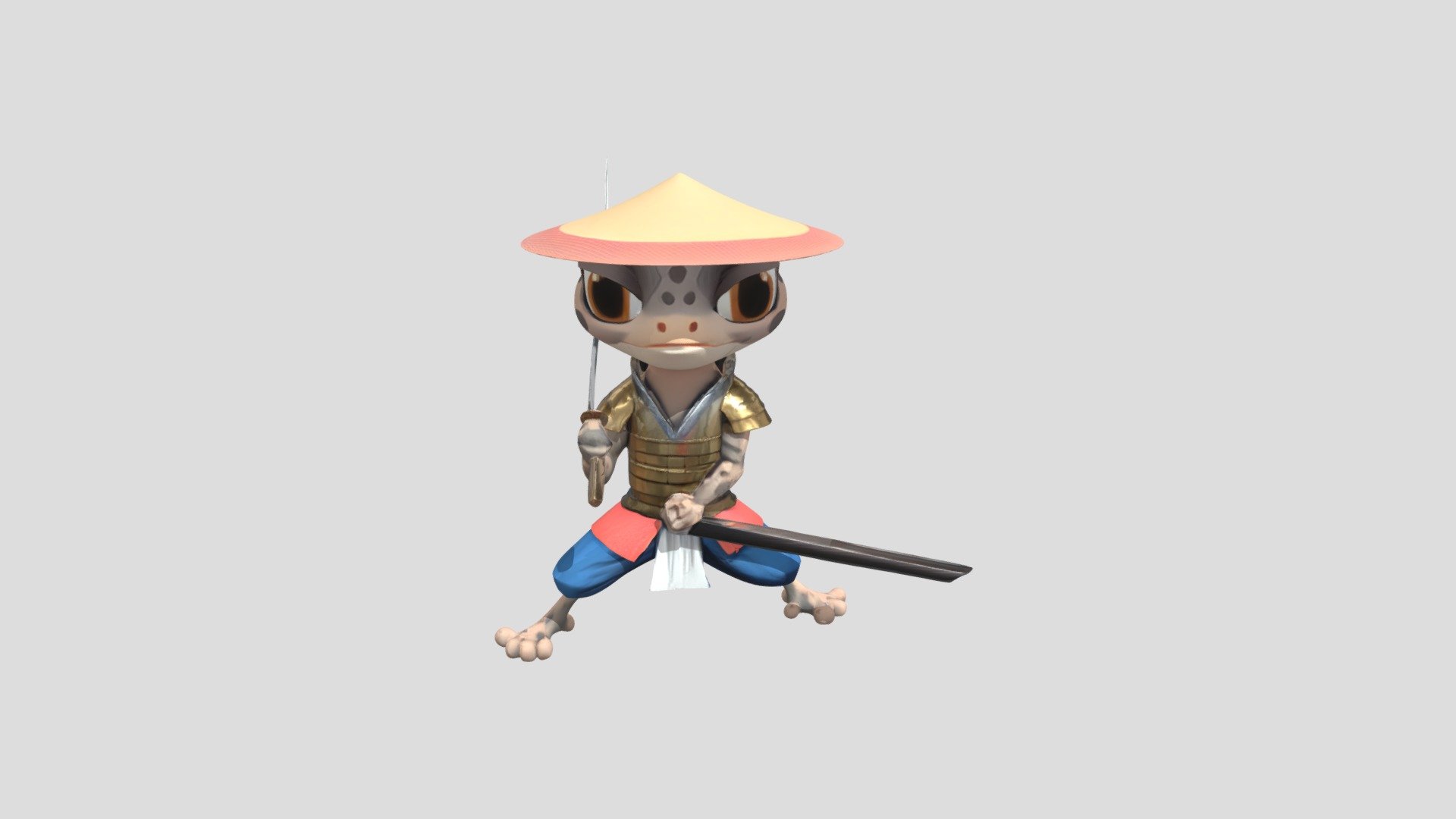 lizard samurai character with swords - 3D model by alireza ehteshampour ...