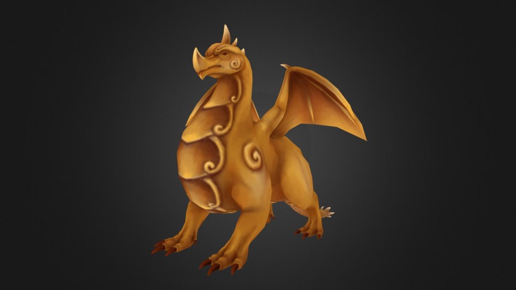 Charles the Golden Dragon - 3D model by FaolinFalalay [28432ab] - Sketchfab