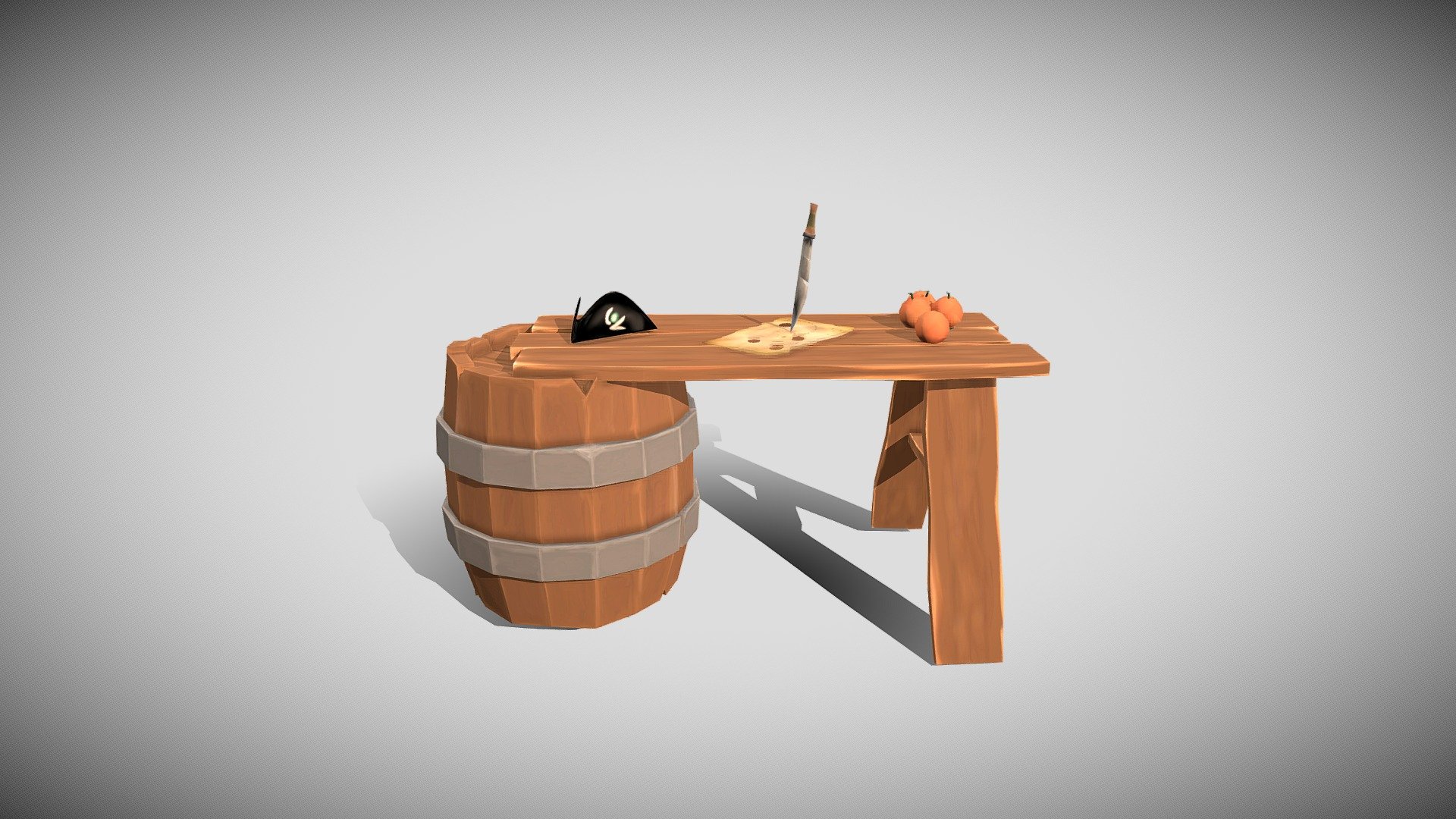Stylized Hand-Painted Pirate Table - 3D model by Daniel Lopes ...