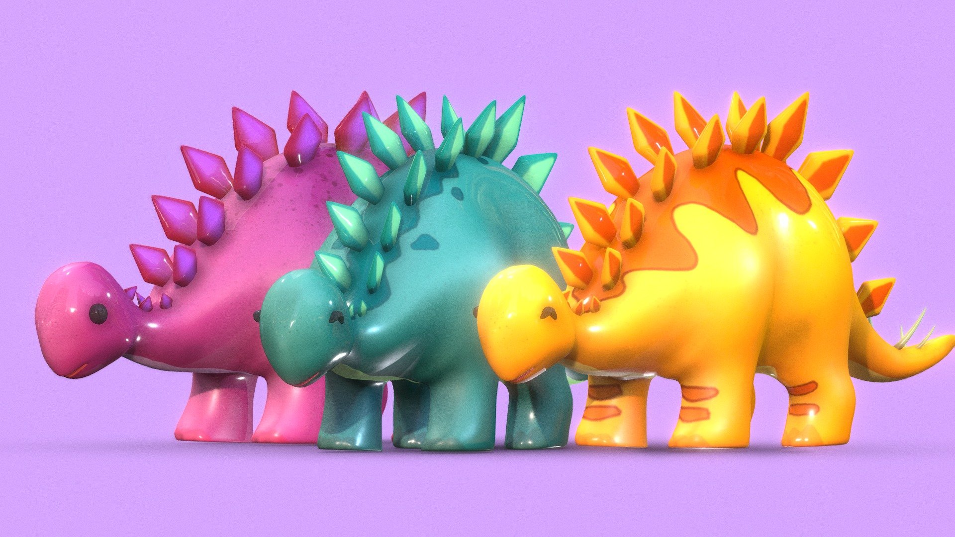 3D Cartoon Dinosaur Stegosaurus - Buy Royalty Free 3D model by ...