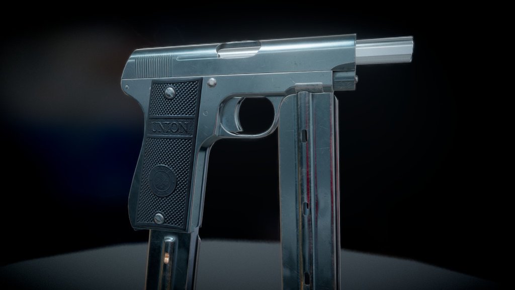 French UNION Pistol with Horseshoe Magazine - 3D model by David7S ...