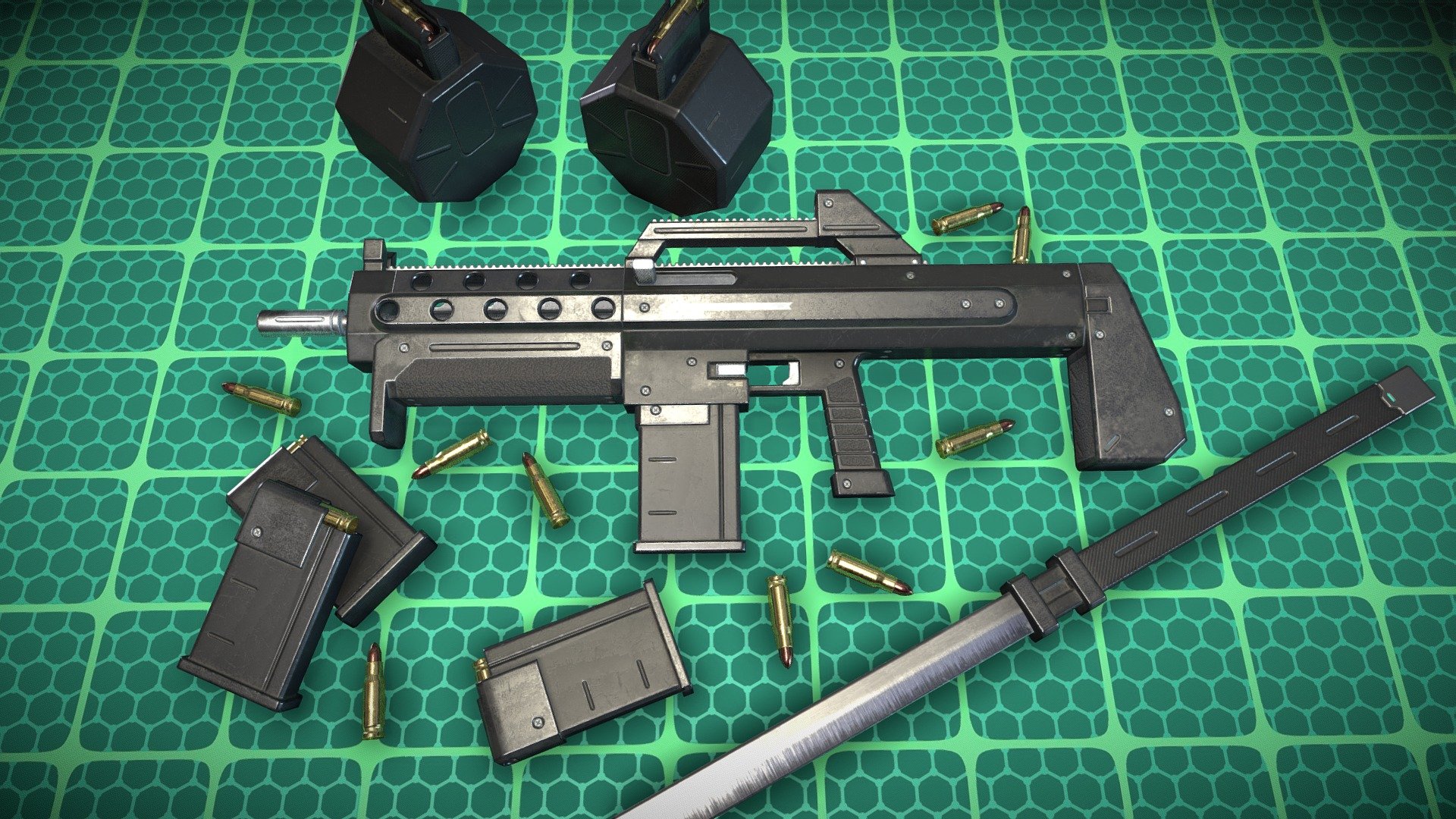 Weapon Package No.1 - Kyoukai Senki - AMAIM - 3D model by QuangCao ...