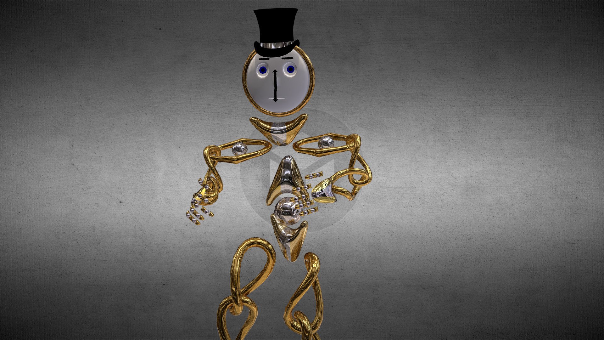 Clock Faced Character - 3D model by BlueBwah [2852c12] - Sketchfab