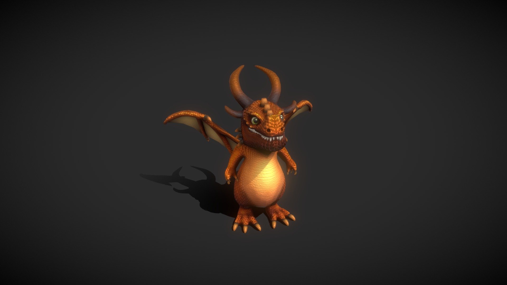 Cartoon Bronze Dragon Rigged Low-poly 3D model - Buy Royalty Free 3D ...