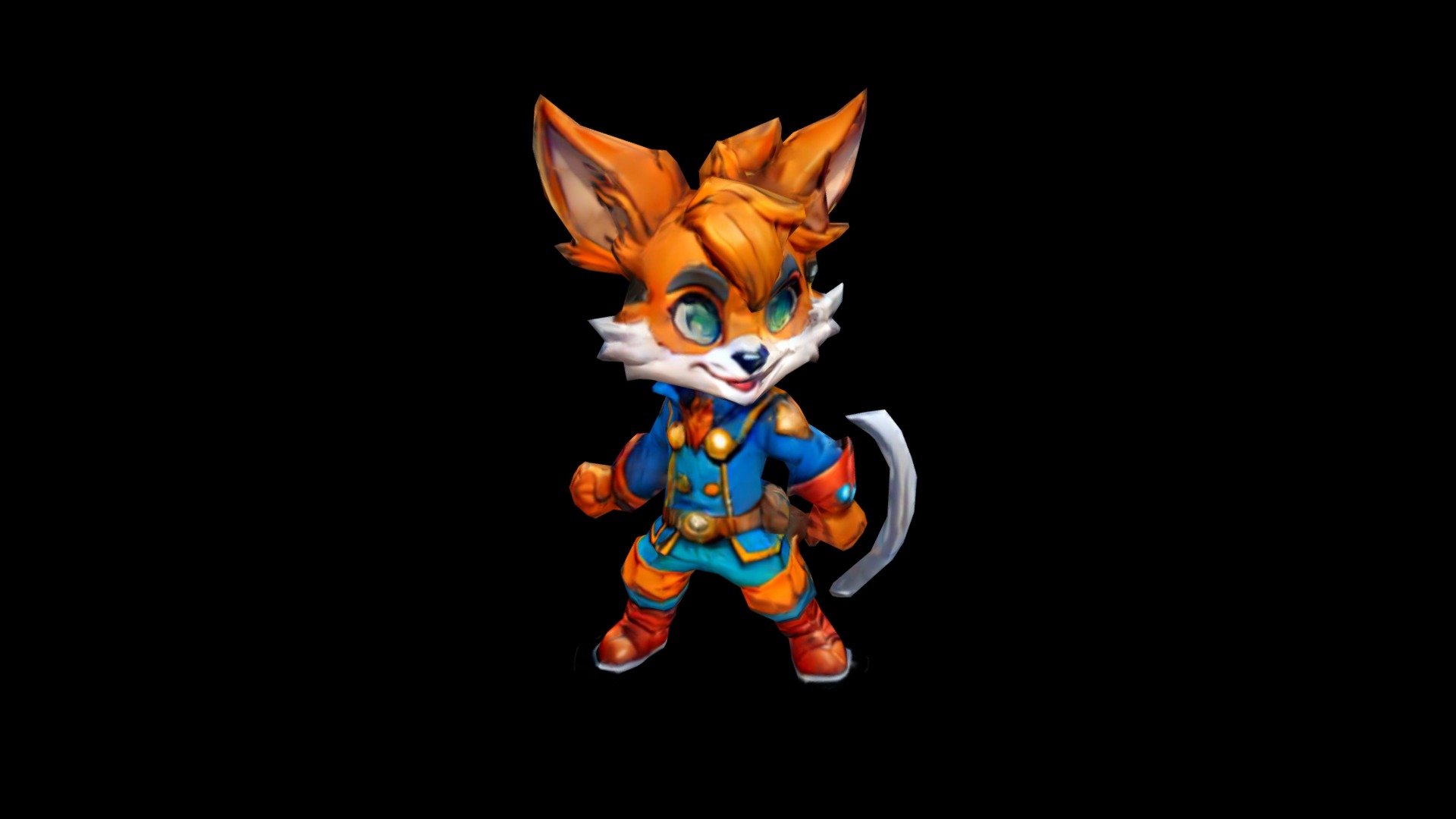 Anime/Video Game Character Cartoon Fox Warrior - Download Free 3D model ...