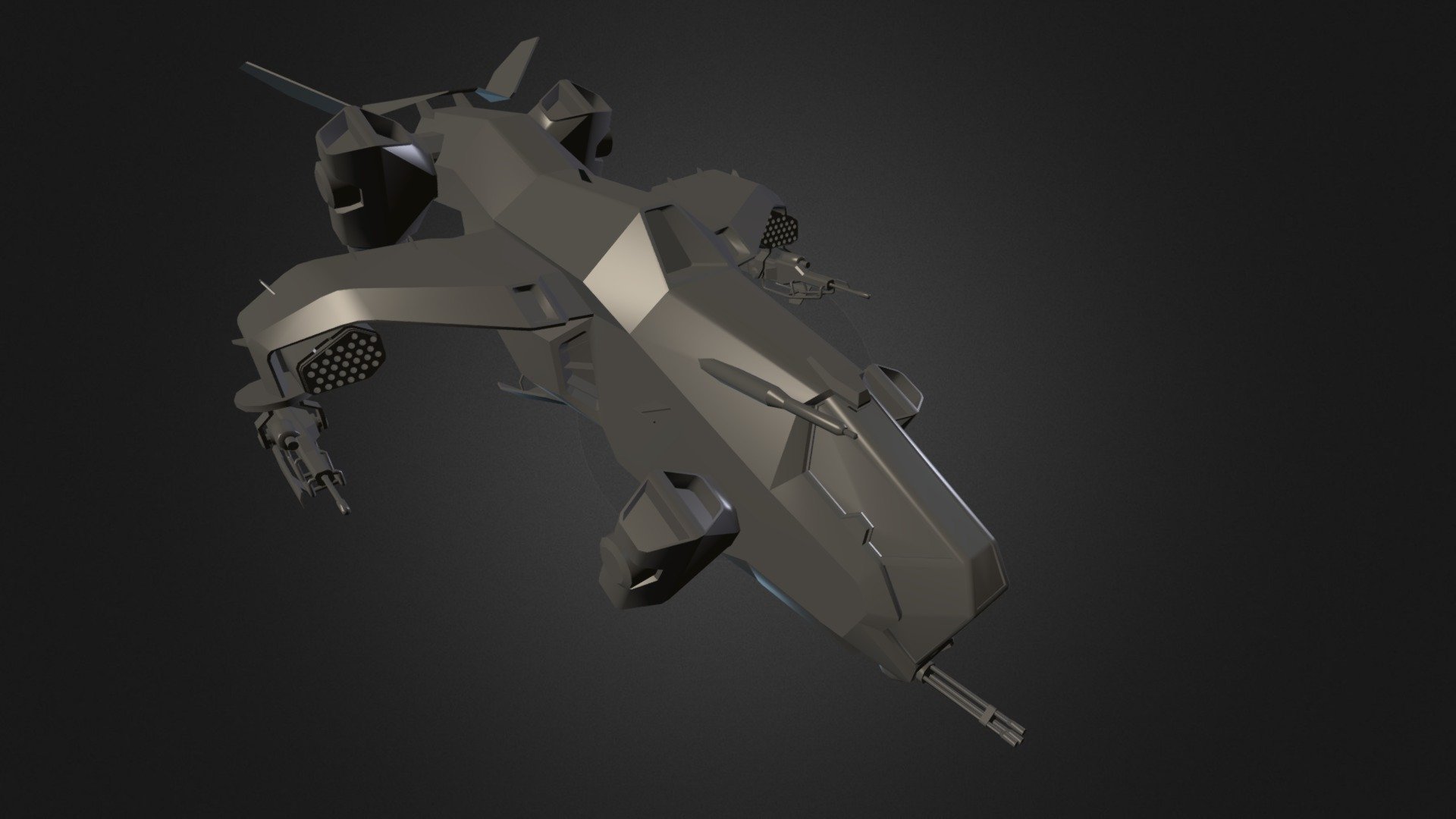 Gunship Wip - 3D model by fletcherkinnear [2864b00] - Sketchfab