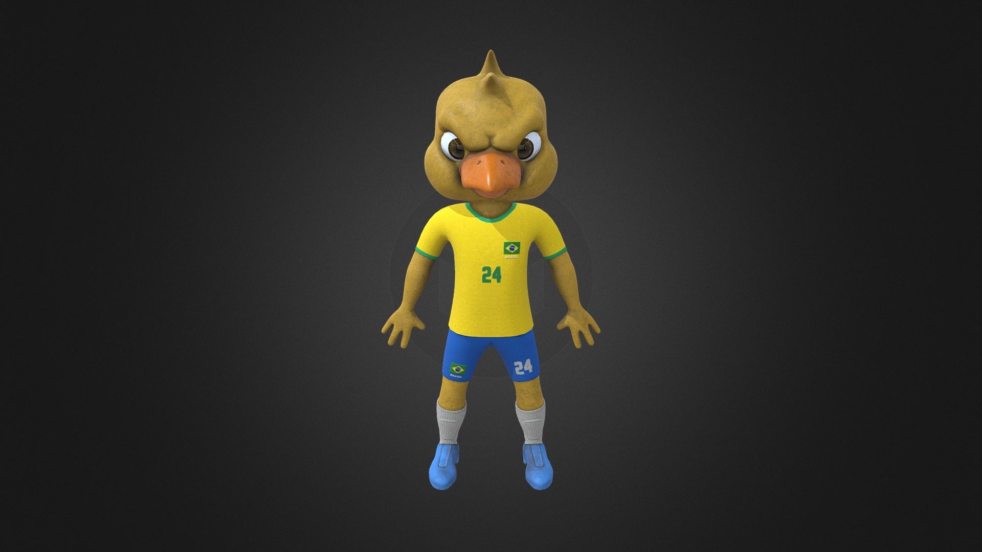Canarinho Pistola (Brasil Soccer Team Mascot) - 3D model by driaque ...
