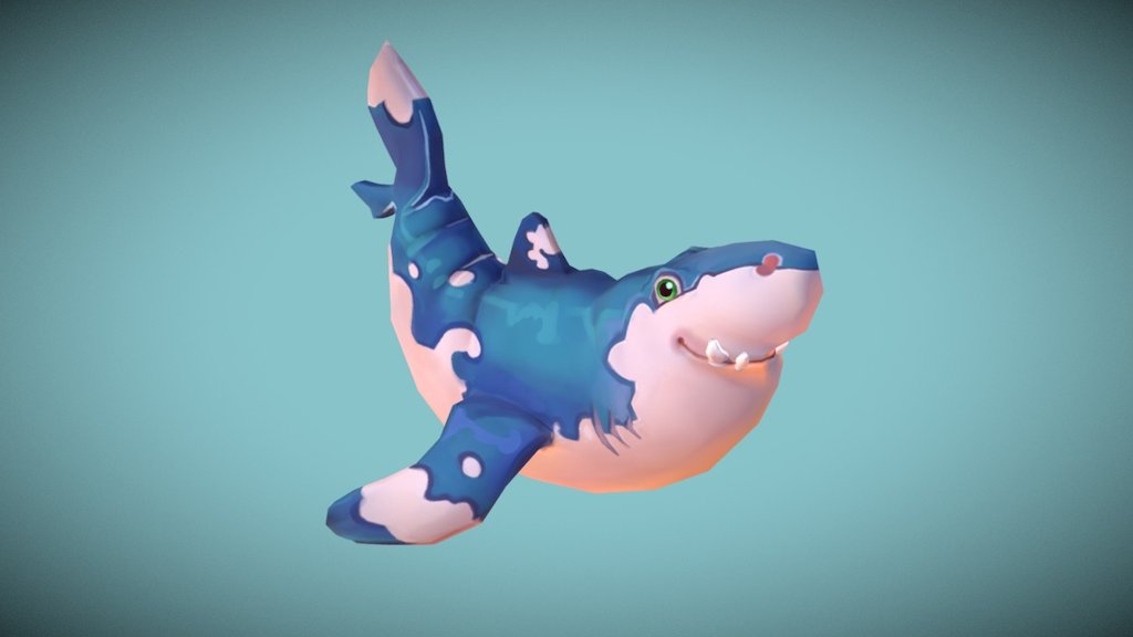 Happy Shark - 3D model by Sarah Wright (@sarahwright) [287ab9f] - Sketchfab