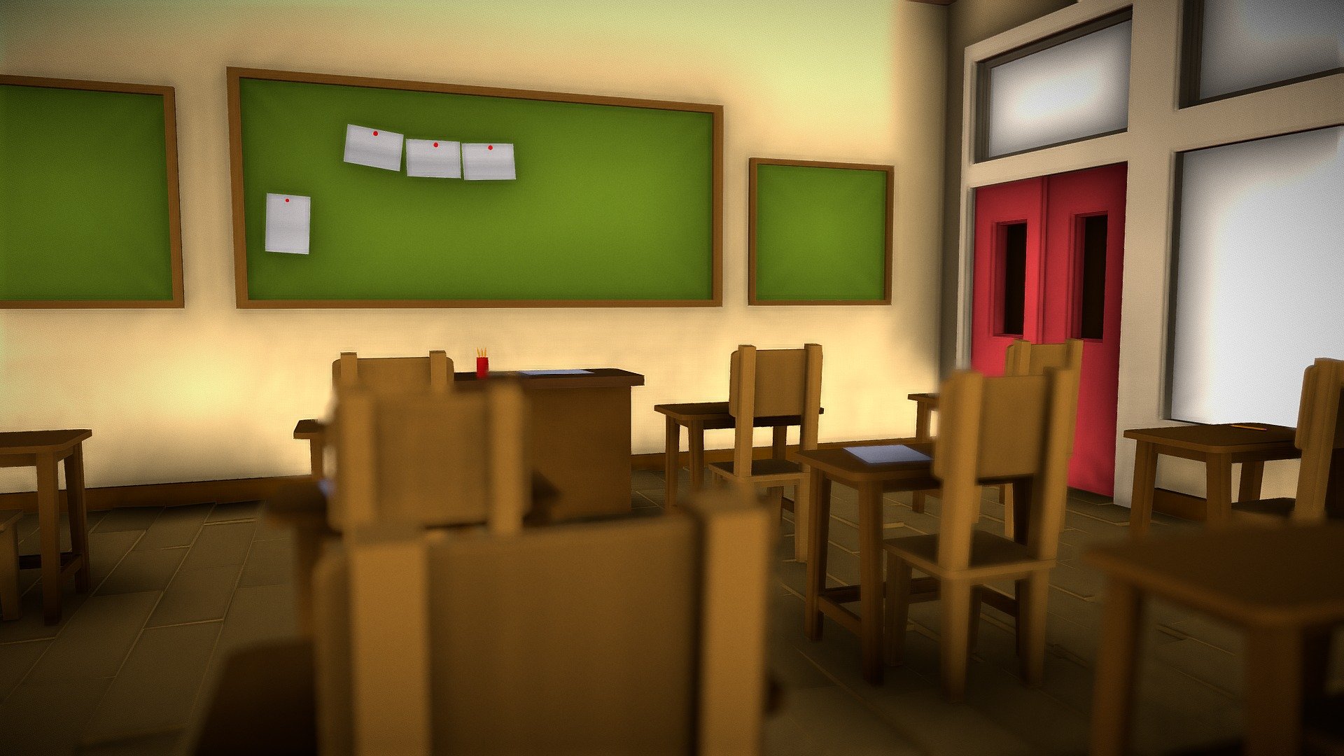 Classroom WIP (Will be handpainting textures) - 3D model by Tomsearle16 ...