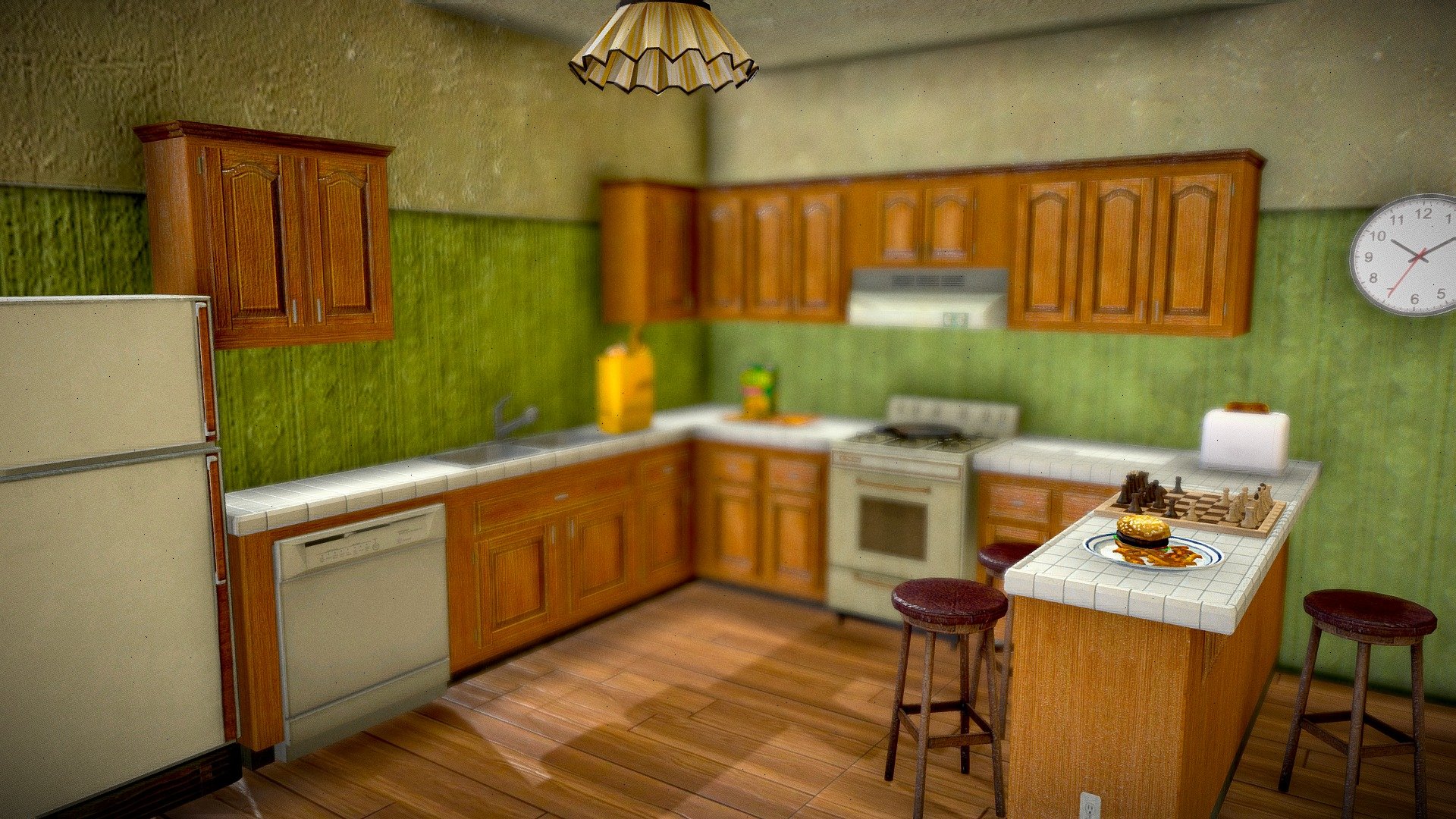 Realistic kitchen scene - Download Free 3D model by Katydid (@Katydid ...