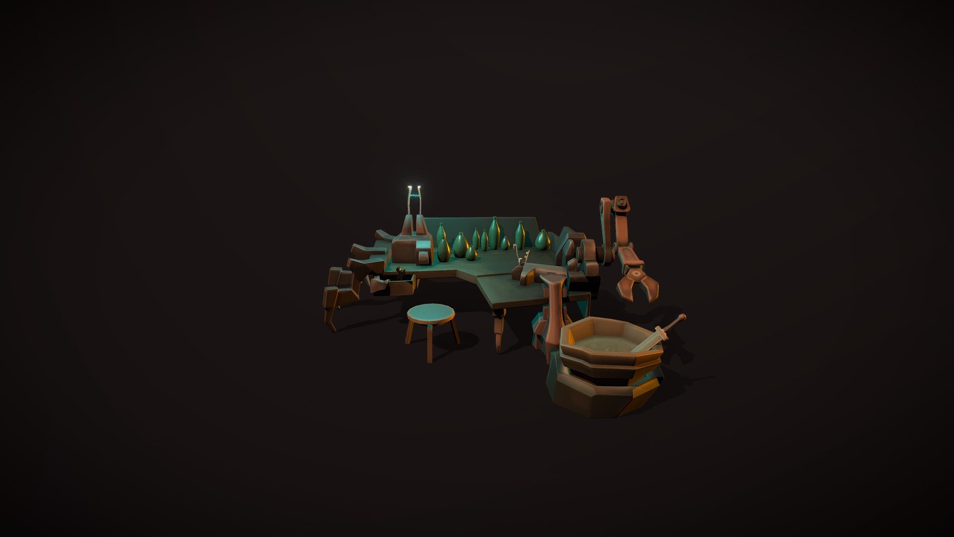 Alchemical Workbench - 3D model by bluemozarella [2892e77] - Sketchfab