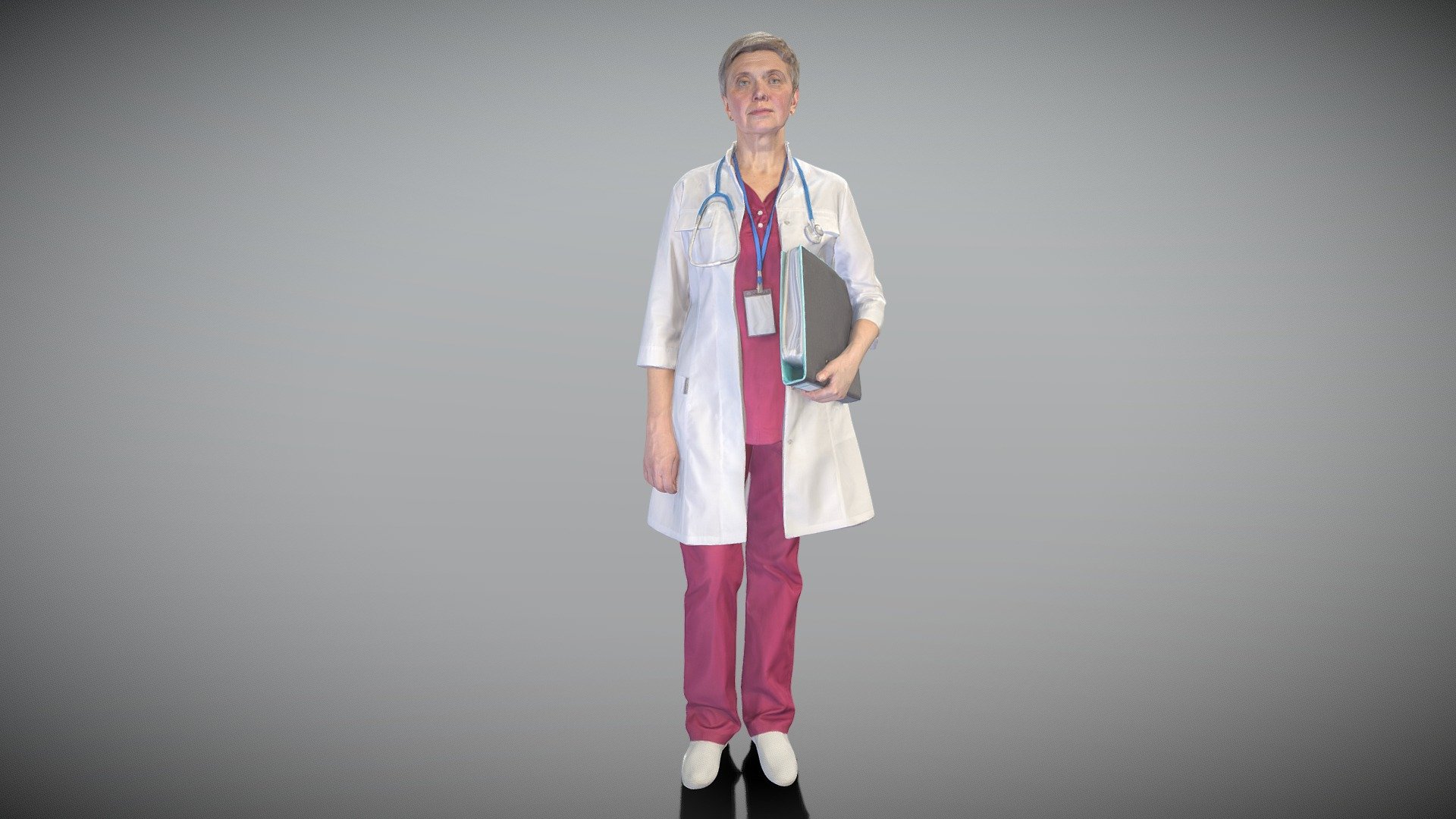 Female medical doctor with folder 255 - Buy Royalty Free 3D model by ...