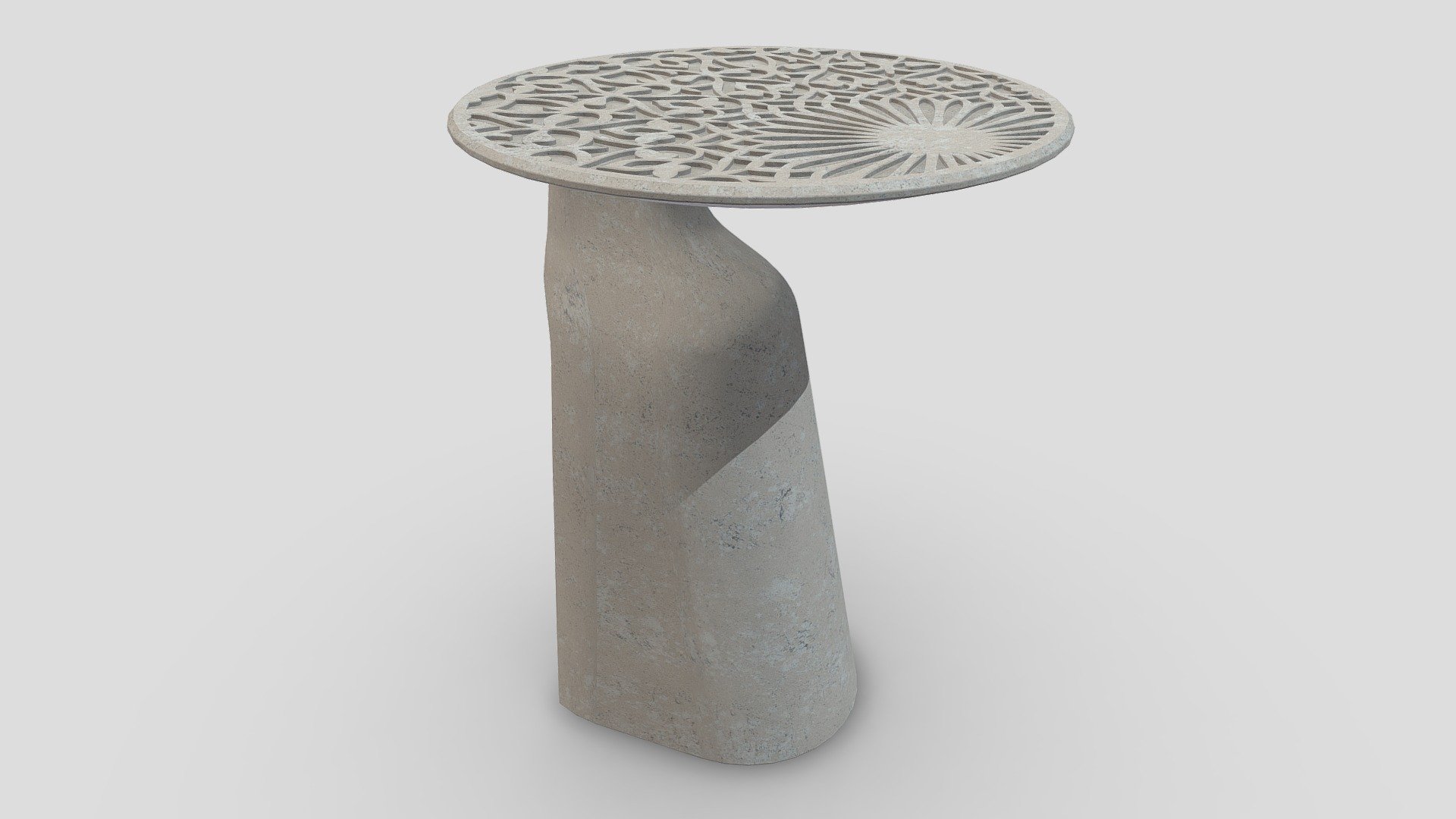 Engraved concrete side table - Buy Royalty Free 3D model by ...