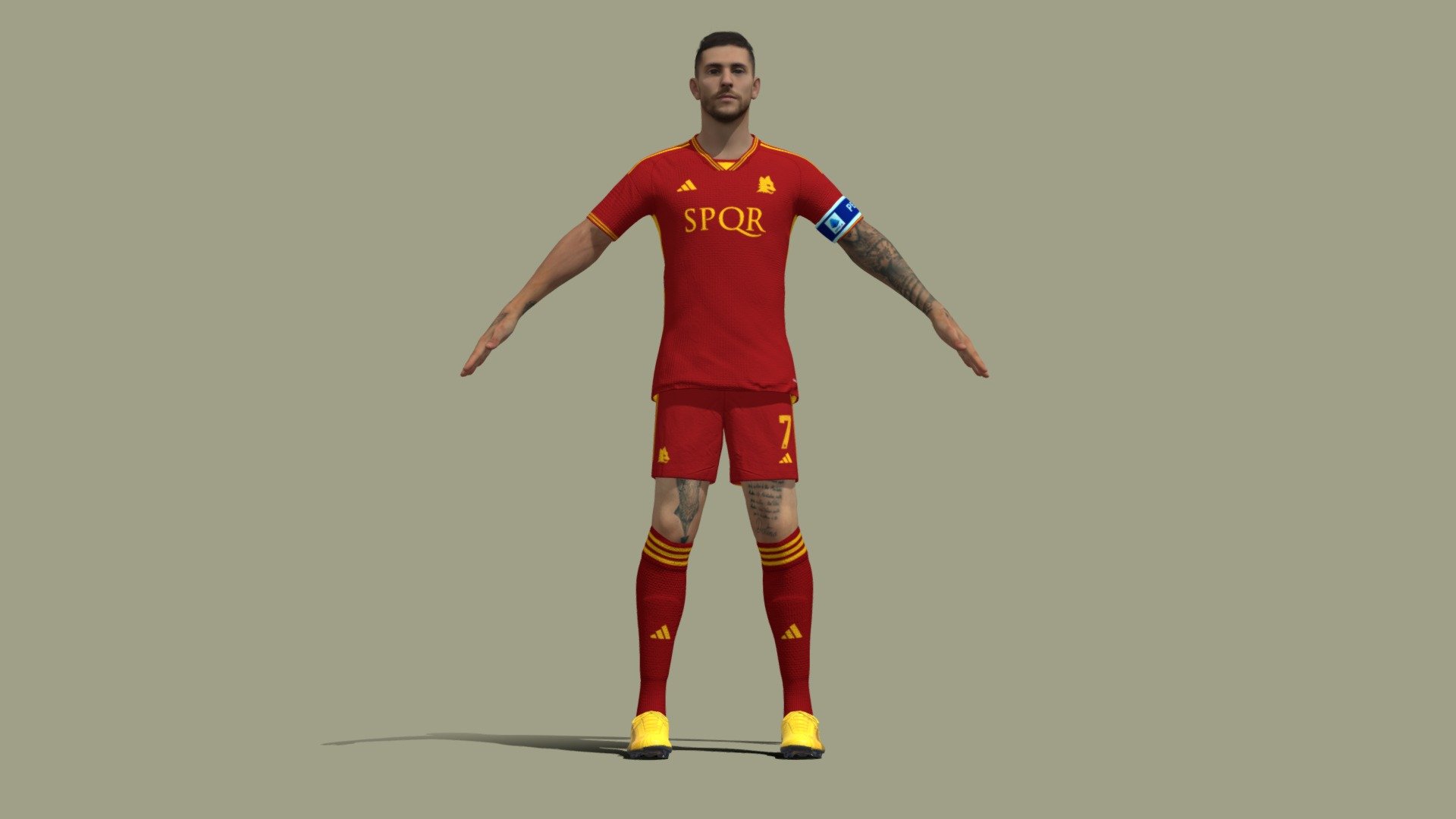 T-Pose full rigged Lorenzo Pellegrini Roma 23-24 - 3D model by ...