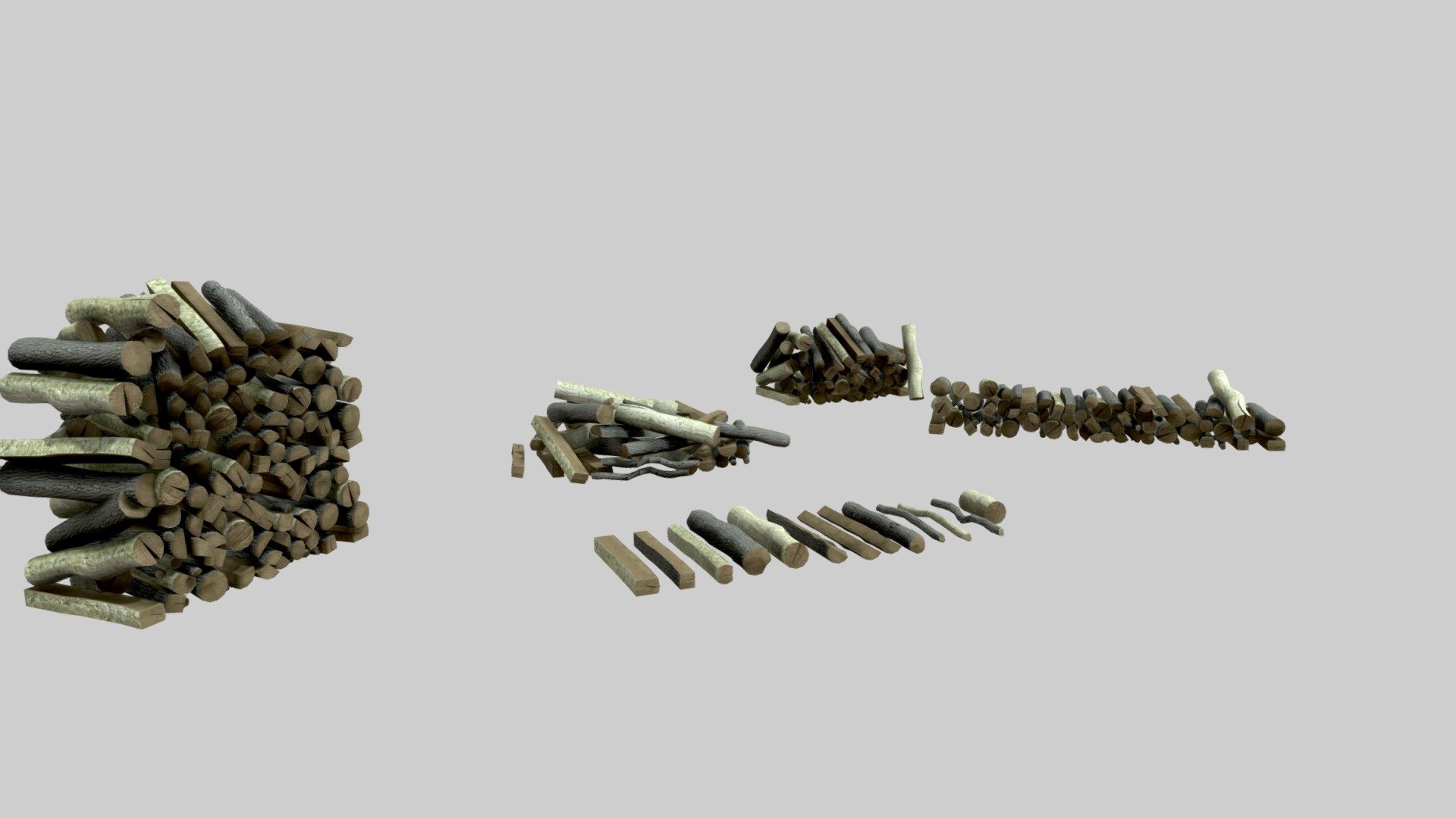 irewood chunks wood blocks - Buy Royalty Free 3D model by ...