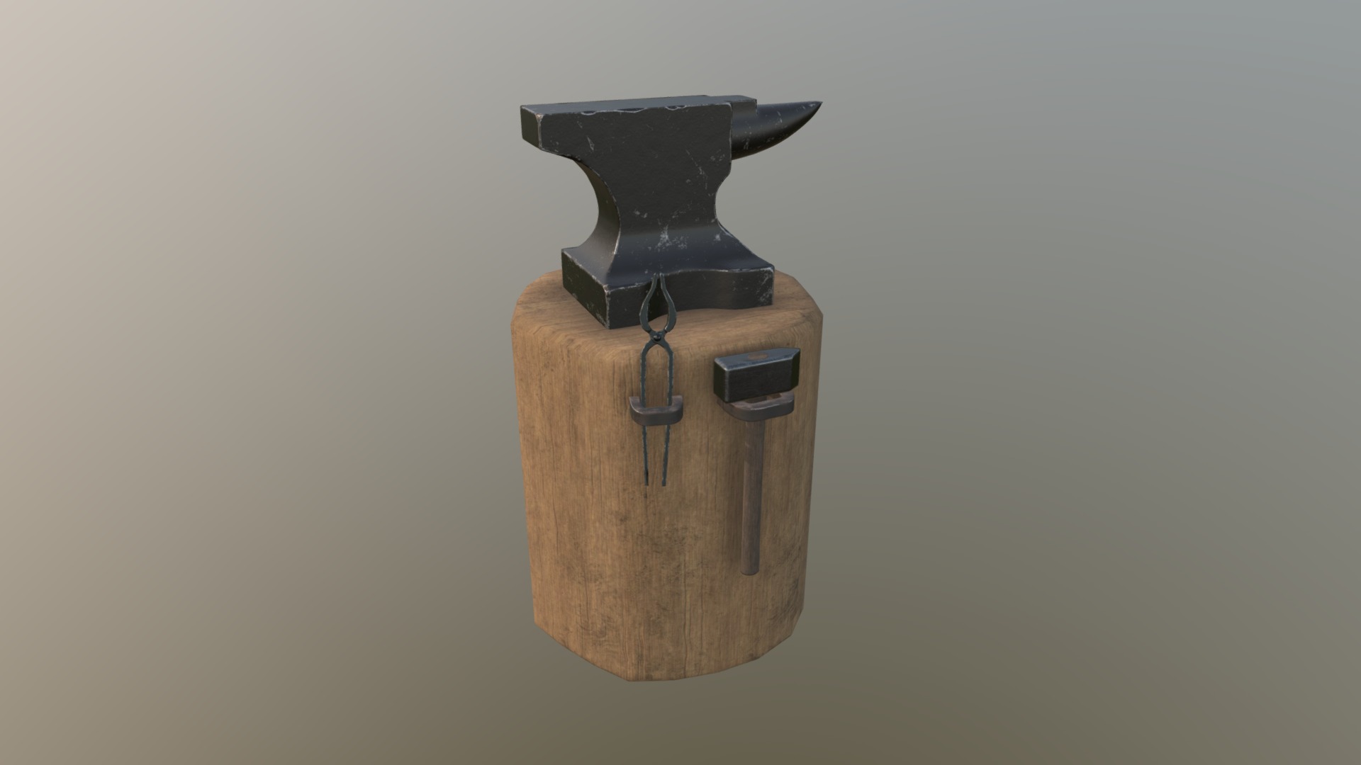 Medieval anvil with tools - 3D model by Gaétan KASSA (@Hydrosfell.3d ...