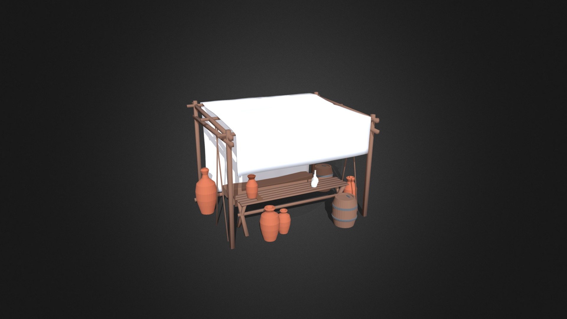 Low Poly Claypot Market Stand - 3D model by timmol [28ca68f] - Sketchfab
