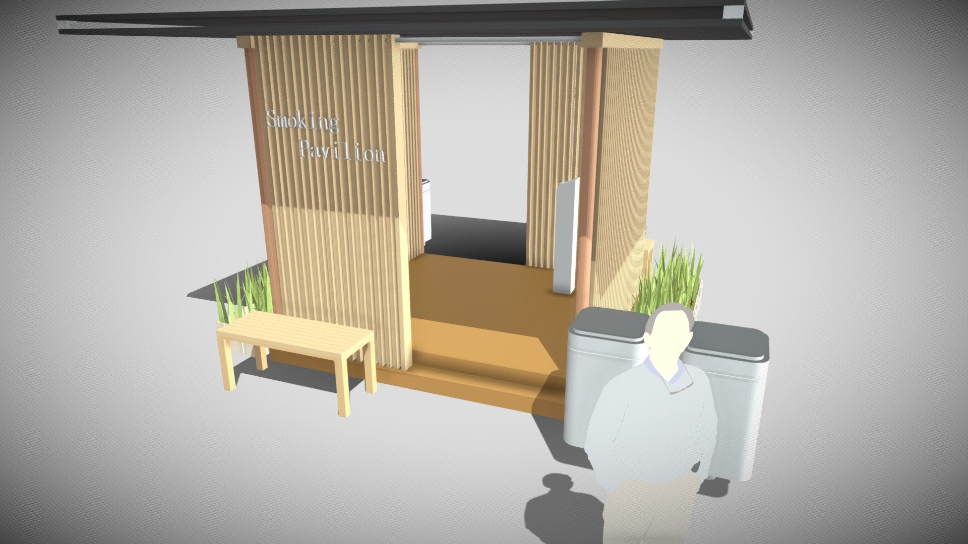 Smoking Pavilion - 吸烟室 - Download Free 3D model by MrdT (@mrdt.club ...