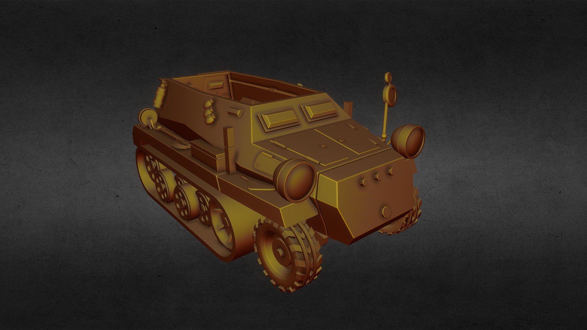 Sd Kfz 251 Toon Stylized 3d Model By Snowy0panther [28d2c4f] Sketchfab