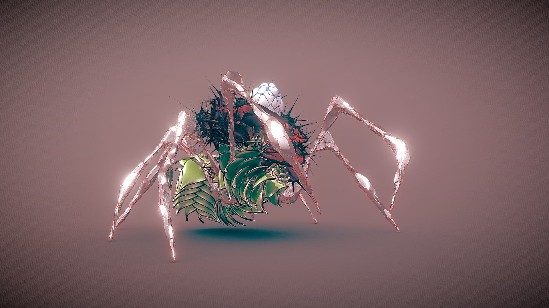 Rose & Spider - 3D model by lonlydrxx [28d581a] - Sketchfab