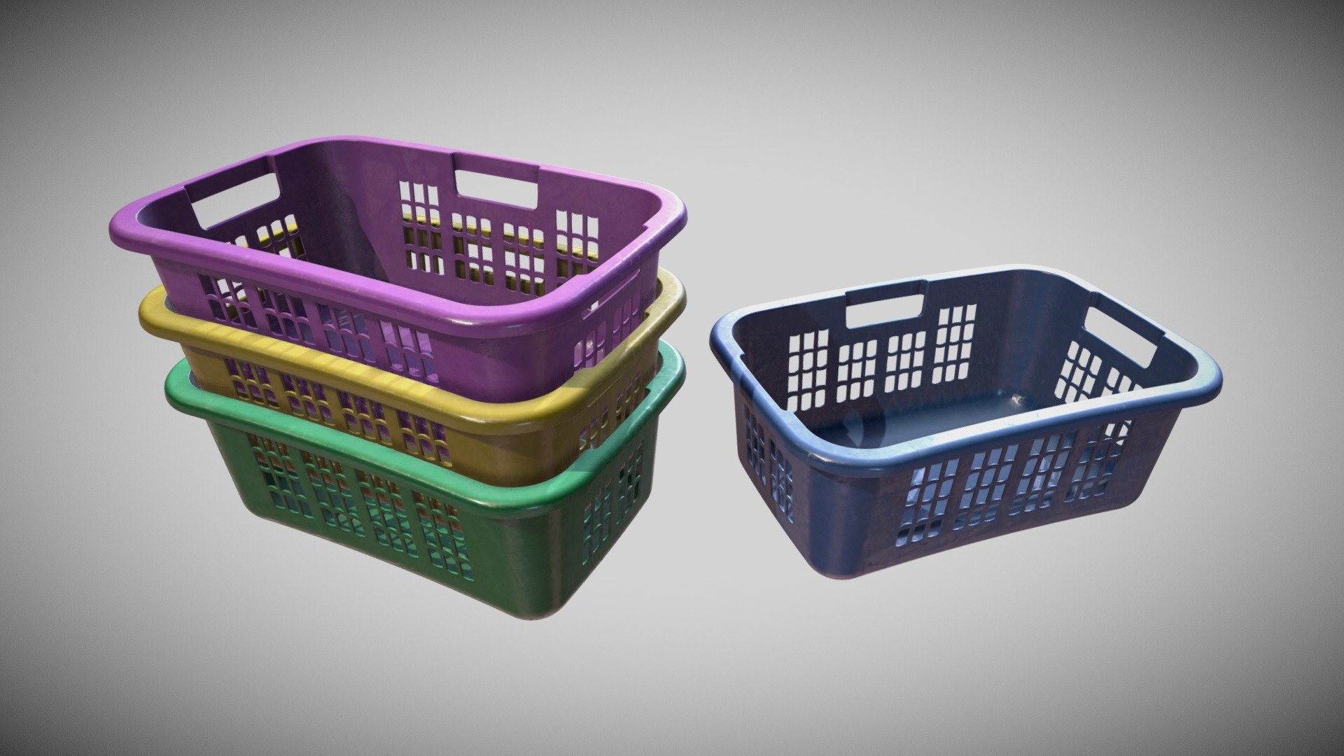 Plastic Clothes Basket - Download Free 3D model by Francesco Coldesina ...