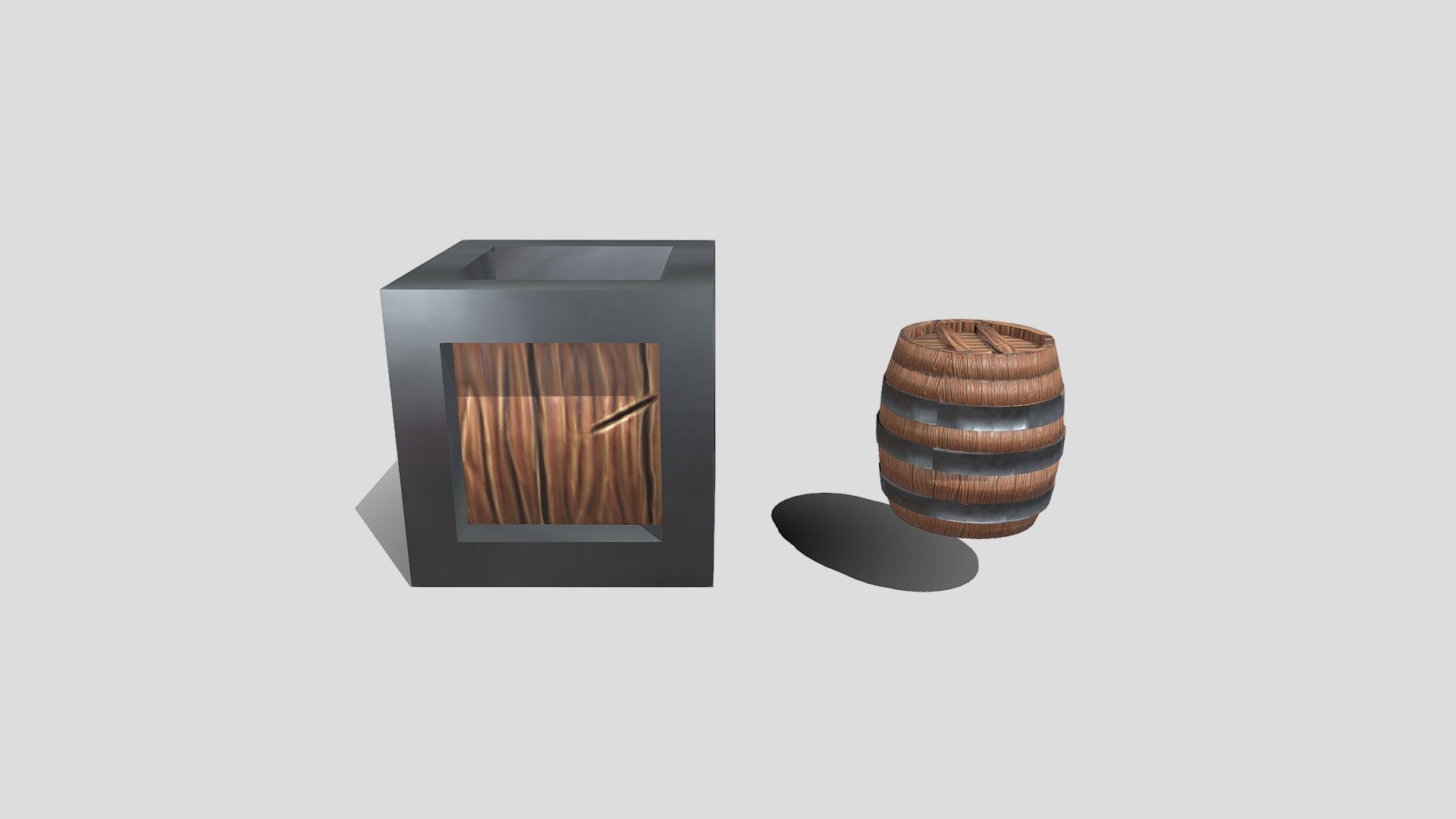 barrel and box - 3D model by xykevix [28dddf5] - Sketchfab