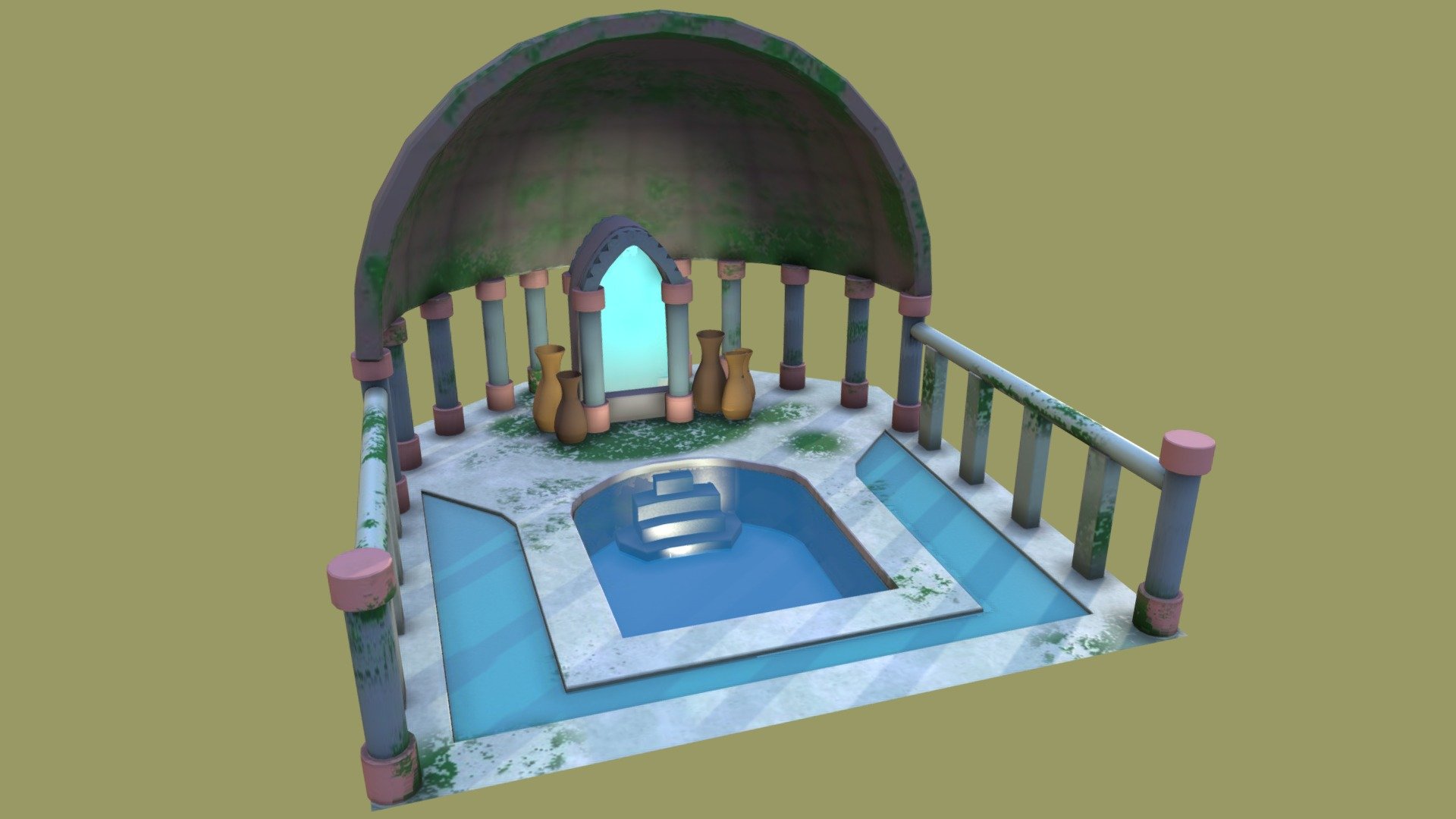 Location with a swimming pool - Download Free 3D model by ...
