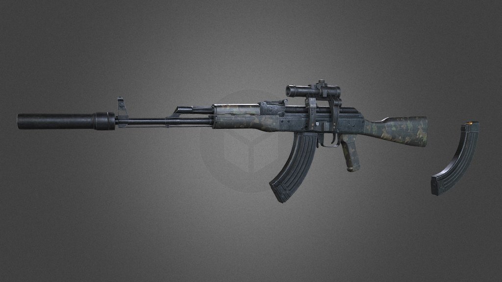 AKM (Camo) - 3D model by JavaResistance [28f40c7] - Sketchfab