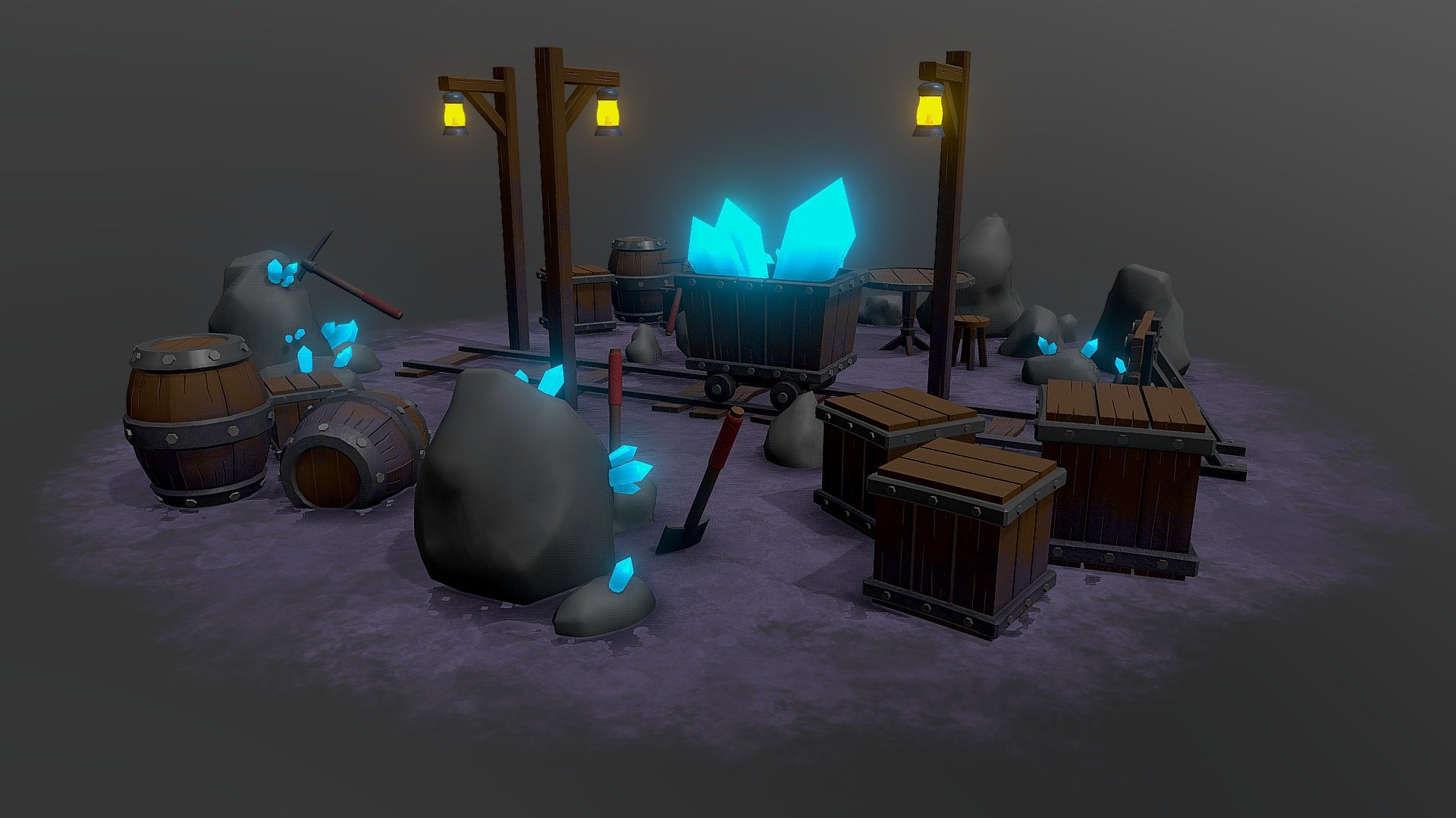 Stylized Cavern - 3D model by cdoubart [28fa30b] - Sketchfab